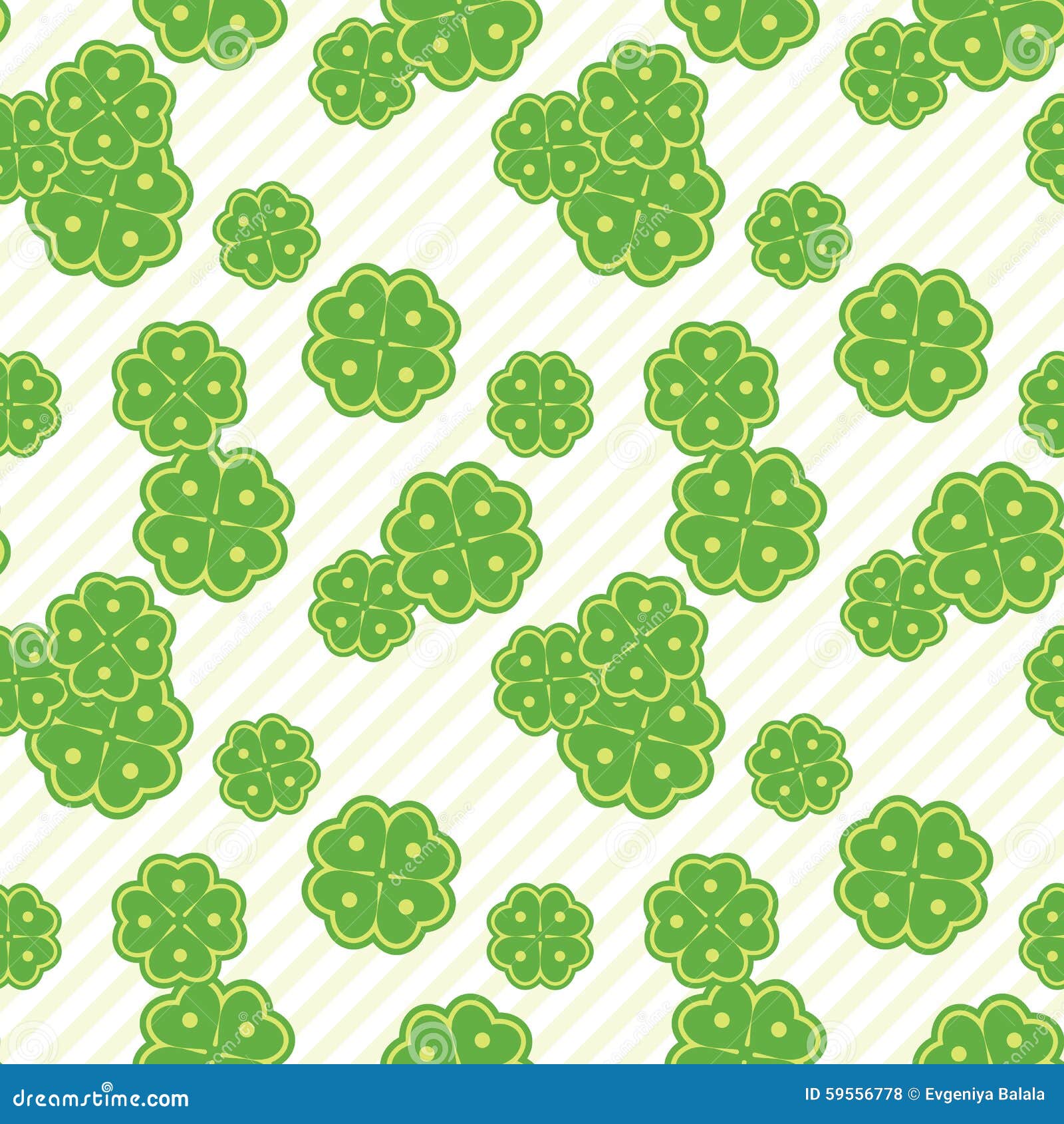 Seamless Texture with Clover of Four Leaves Stock Vector - Illustration ...