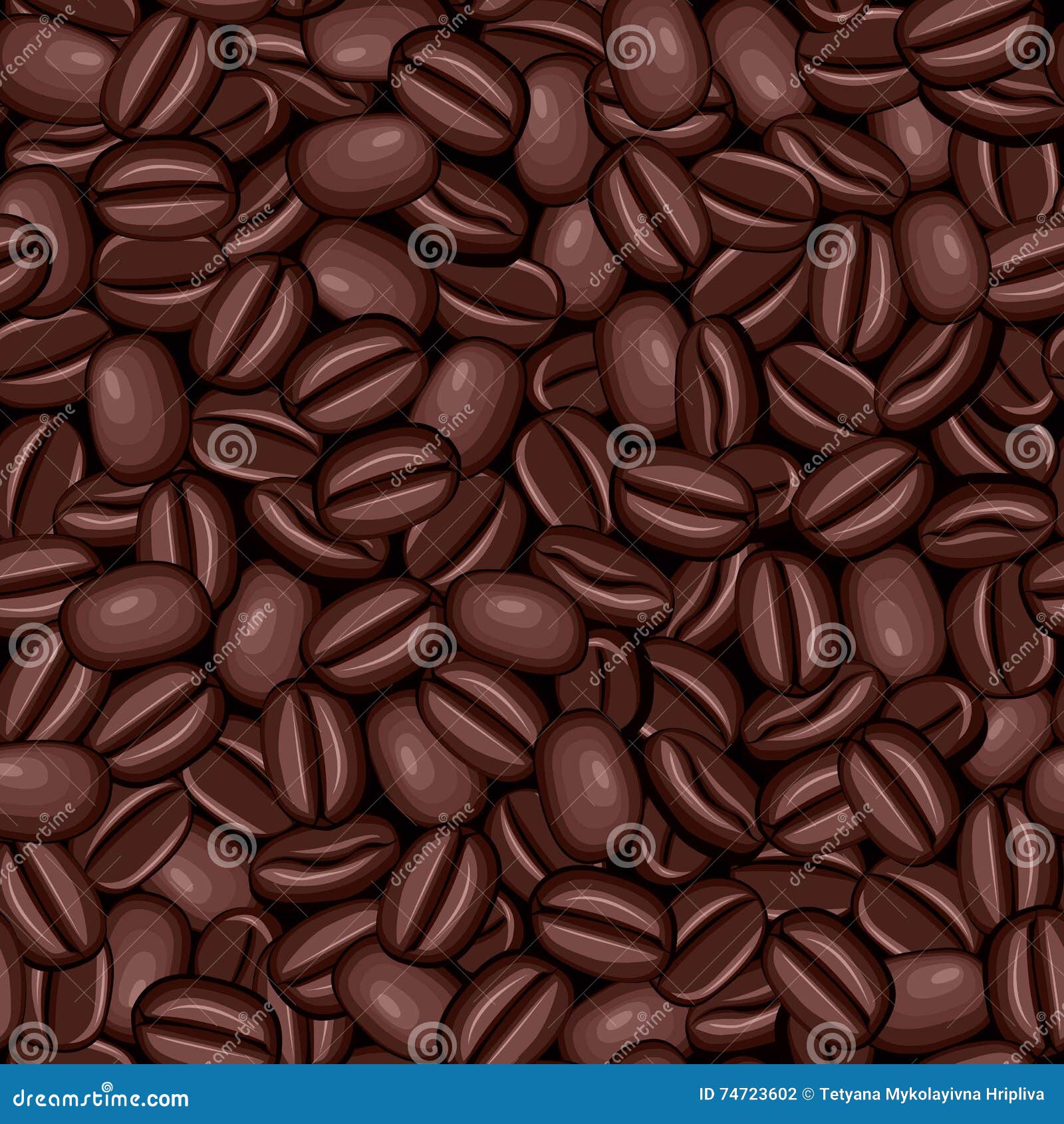 Seamless Texture of Coffee Beans Stock Vector - Illustration of brown ...