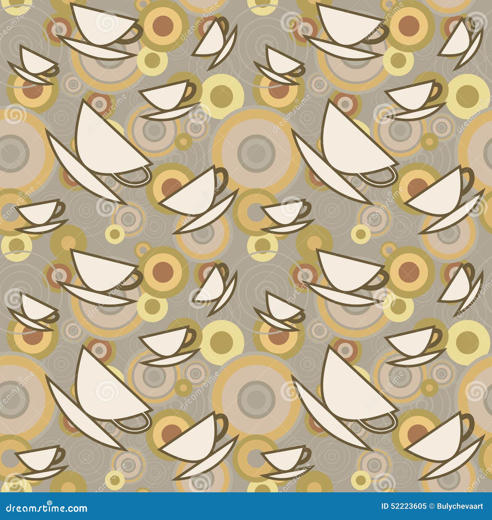 Seamless Texture with Coffee Cup Stock Vector - Illustration of beige ...