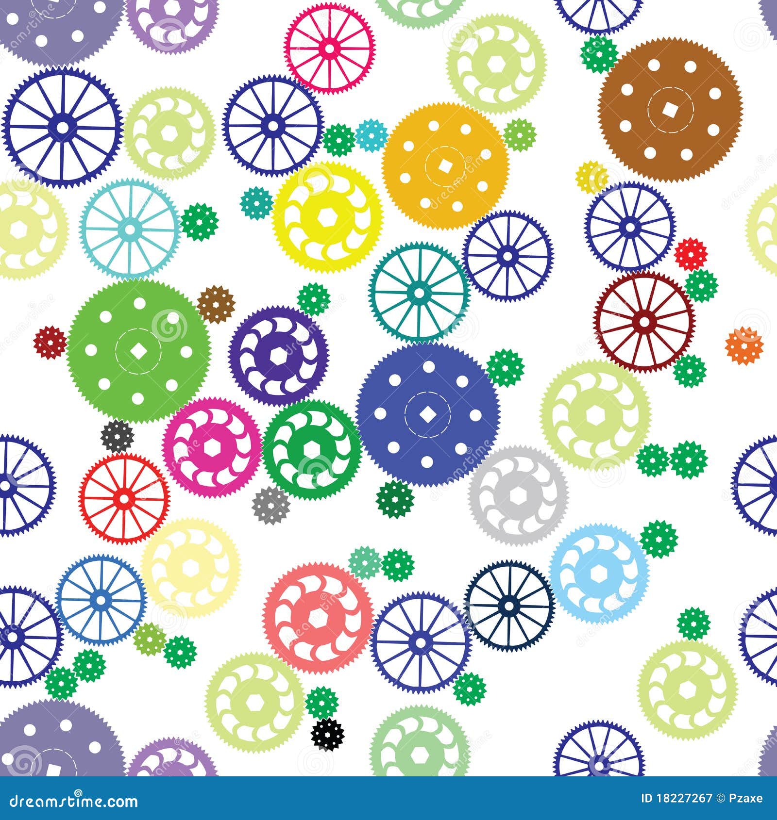 Seamless Texture of Color Gears Stock Vector - Illustration of ...