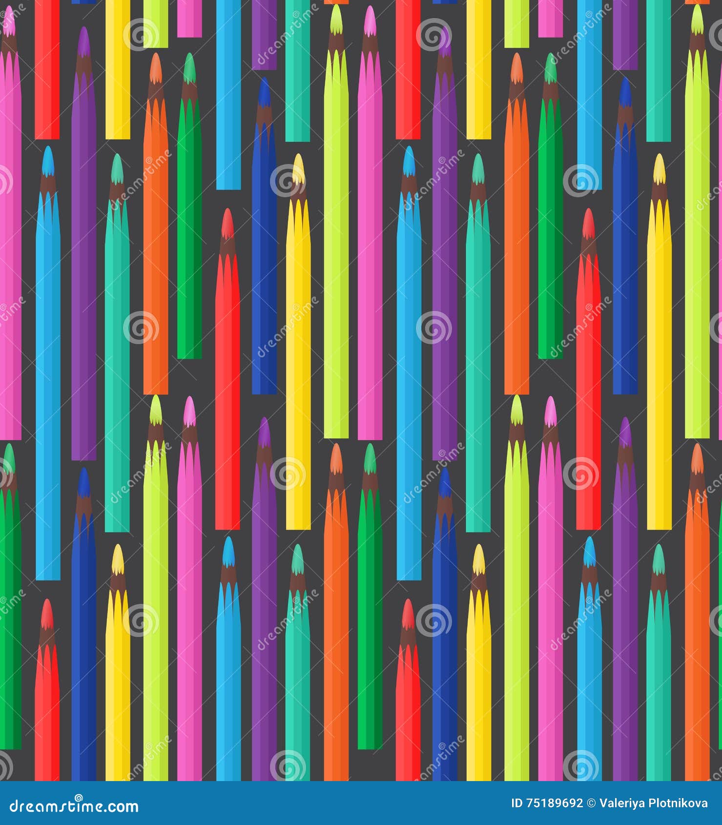 Seamless Texture with Colored Pencils. Stock Vector - Illustration of ...