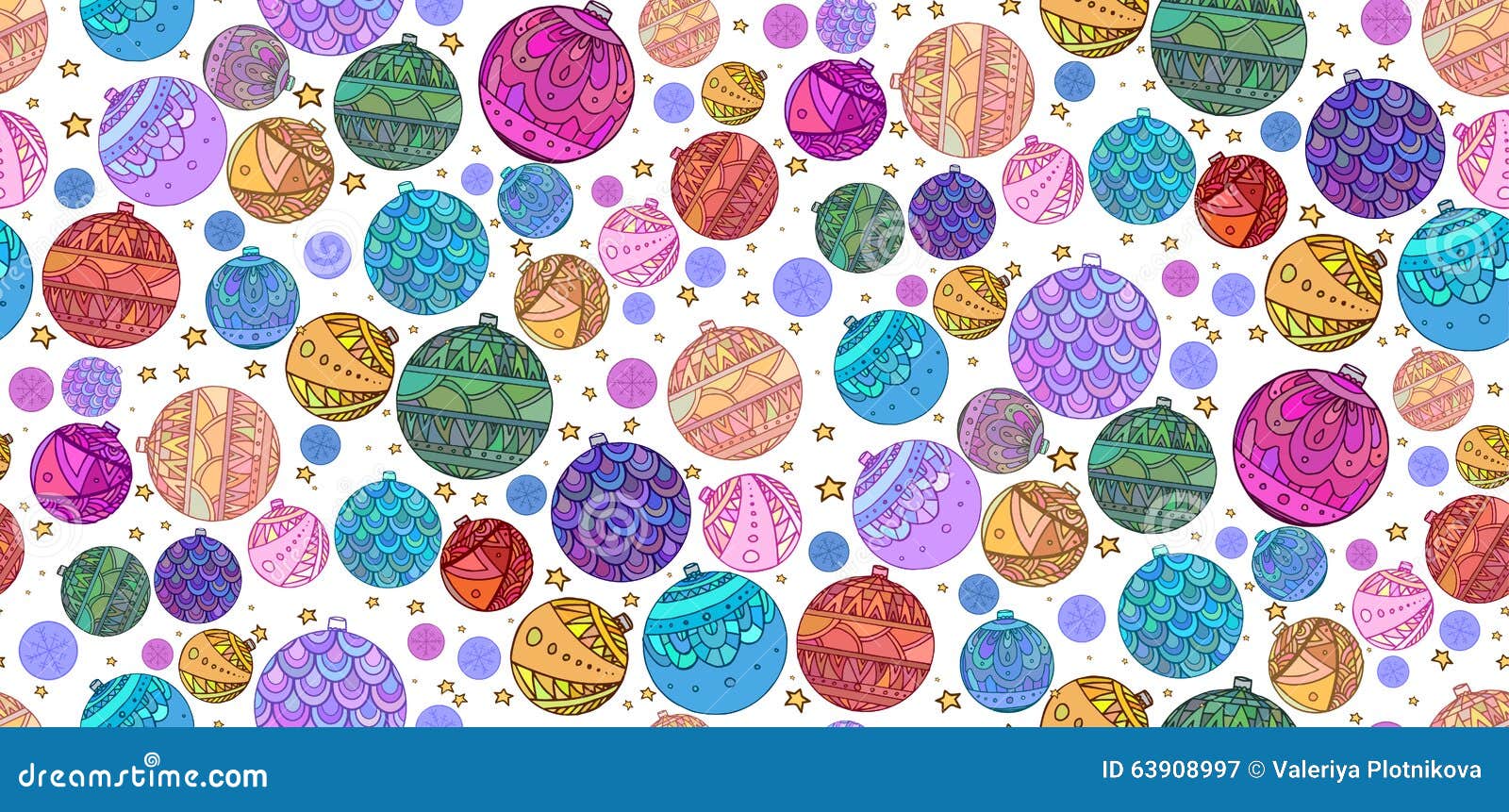 Seamless Texture with Colorful Christmas Balls Stock Vector ...