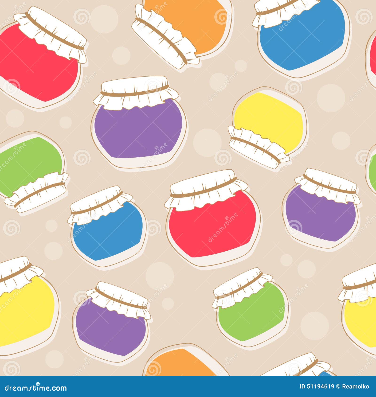 Seamless Texture Of Colorful Jam Jars. Stock Vector - Illustration of ...