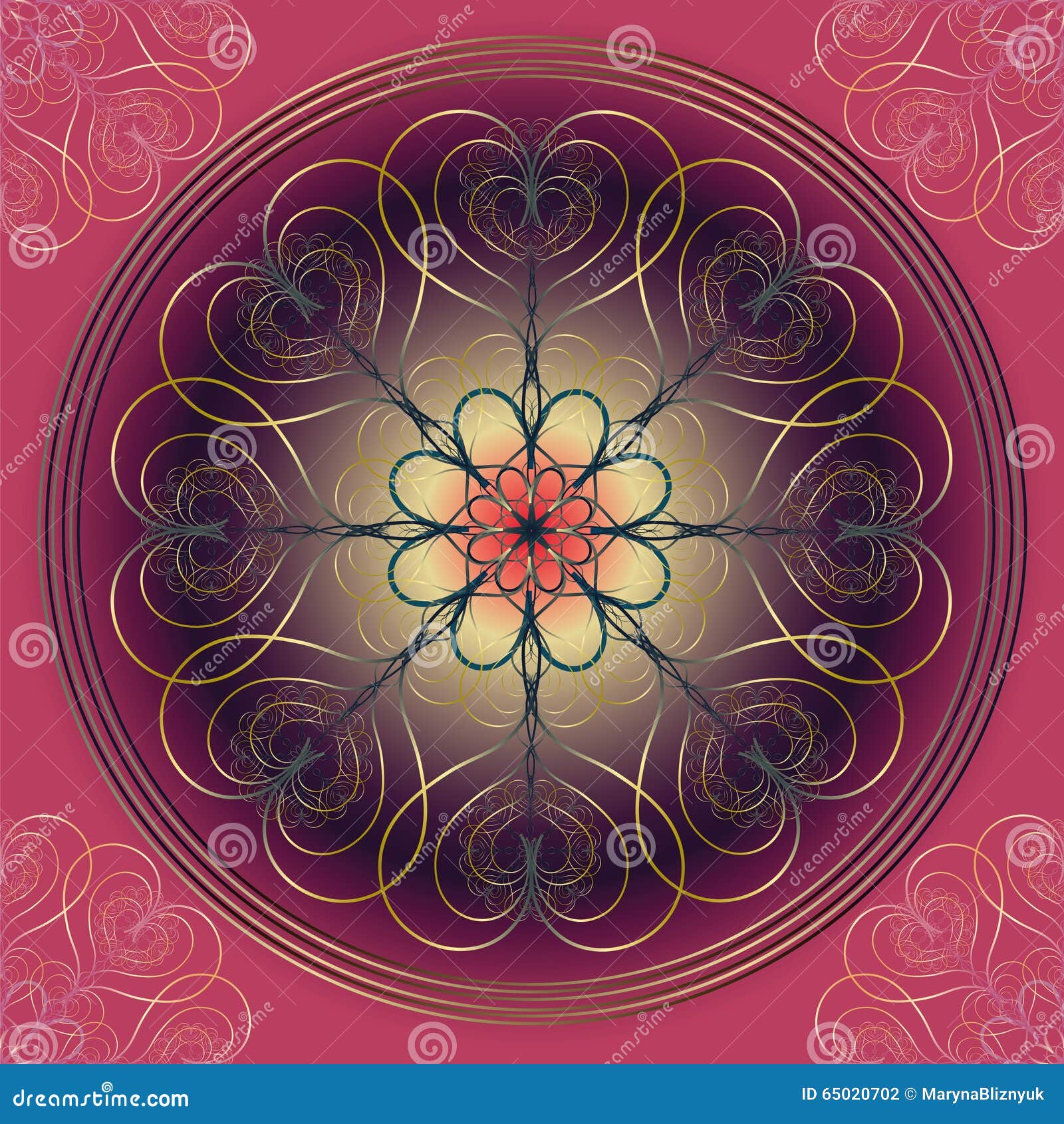 Seamless Texture with Colorful Ornamental Round Stock Vector ...