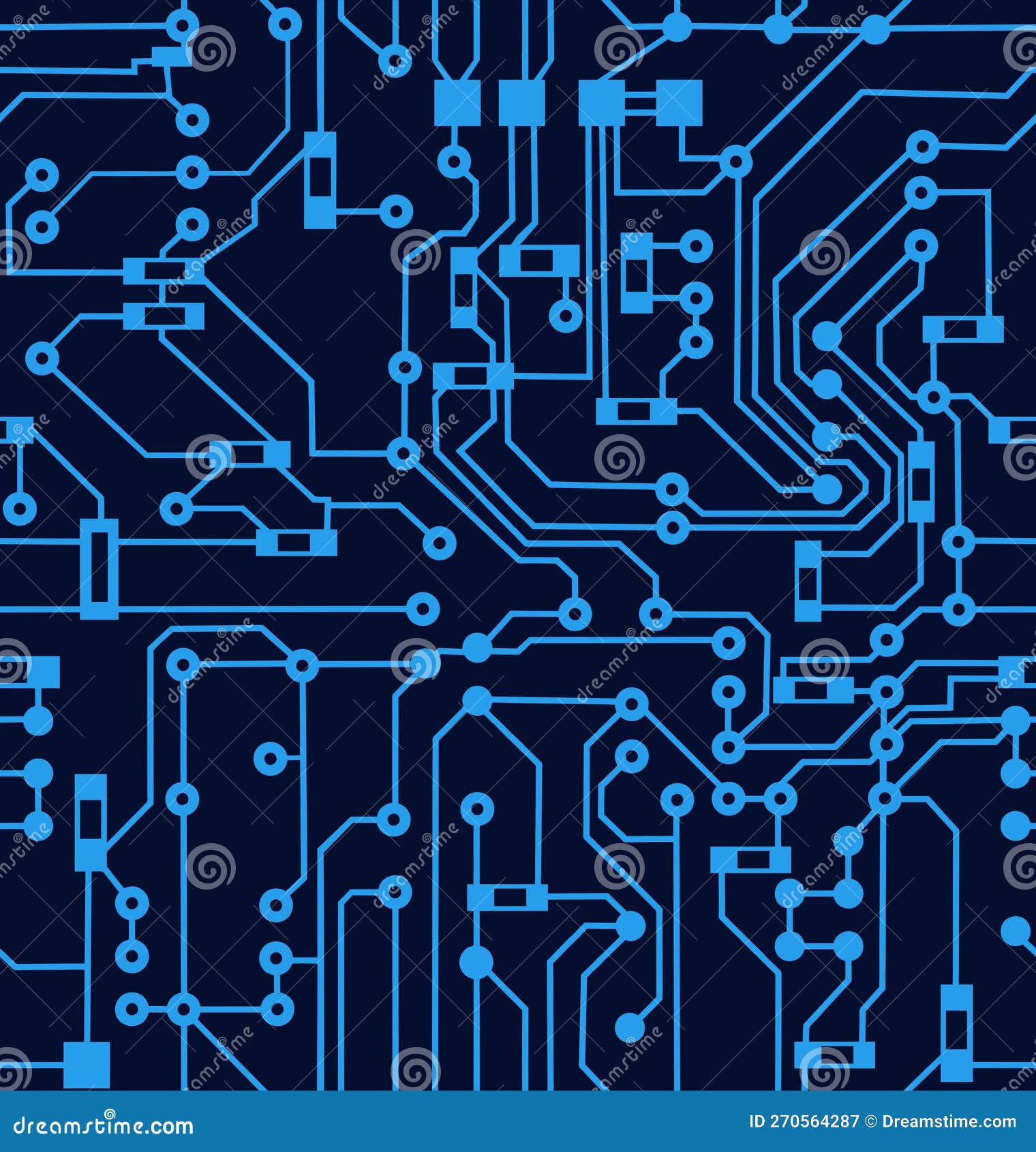 Seamless Texture of a Computer Motherboard with a Processor. Stock ...