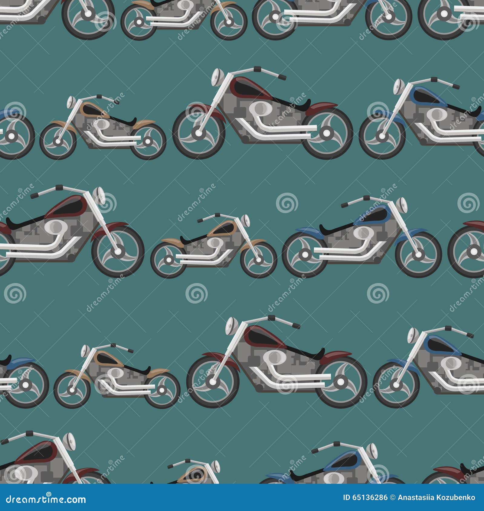 Seamless Texture with Cool Bikes Stock Illustration - Illustration of ...