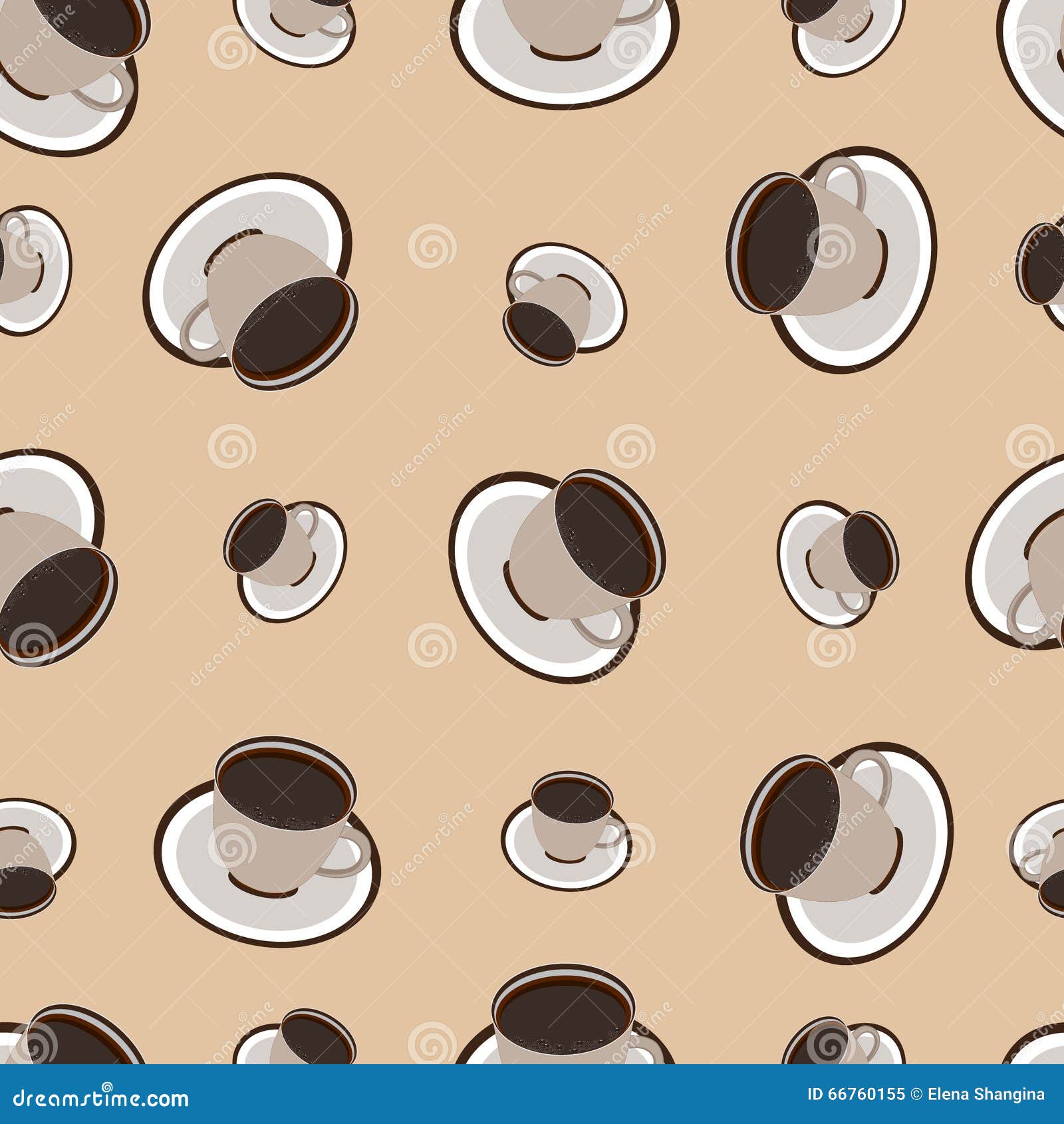 Seamless Texture, a Cup with Coffee. Stock Vector - Illustration of ...