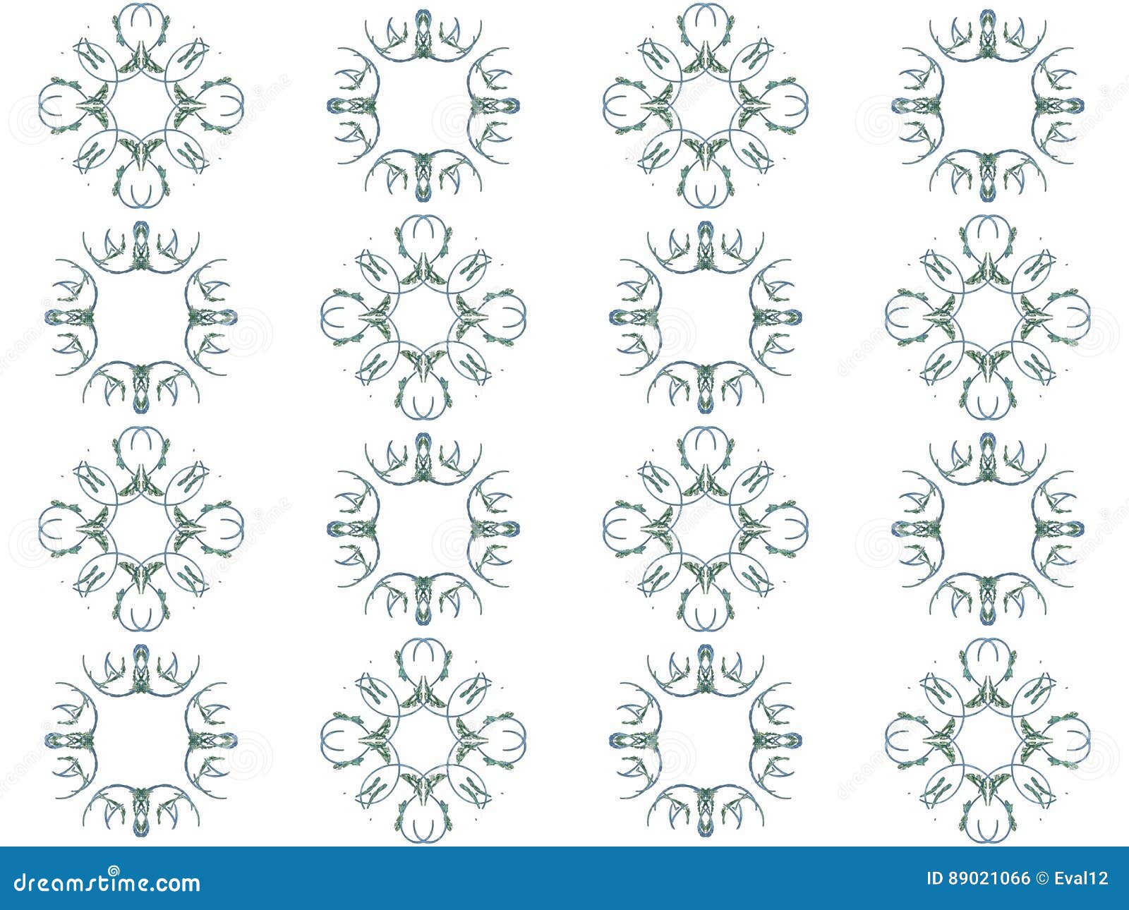 Seamless Texture With 3d Rendering Abstract Fractal Blue Pattern Stock