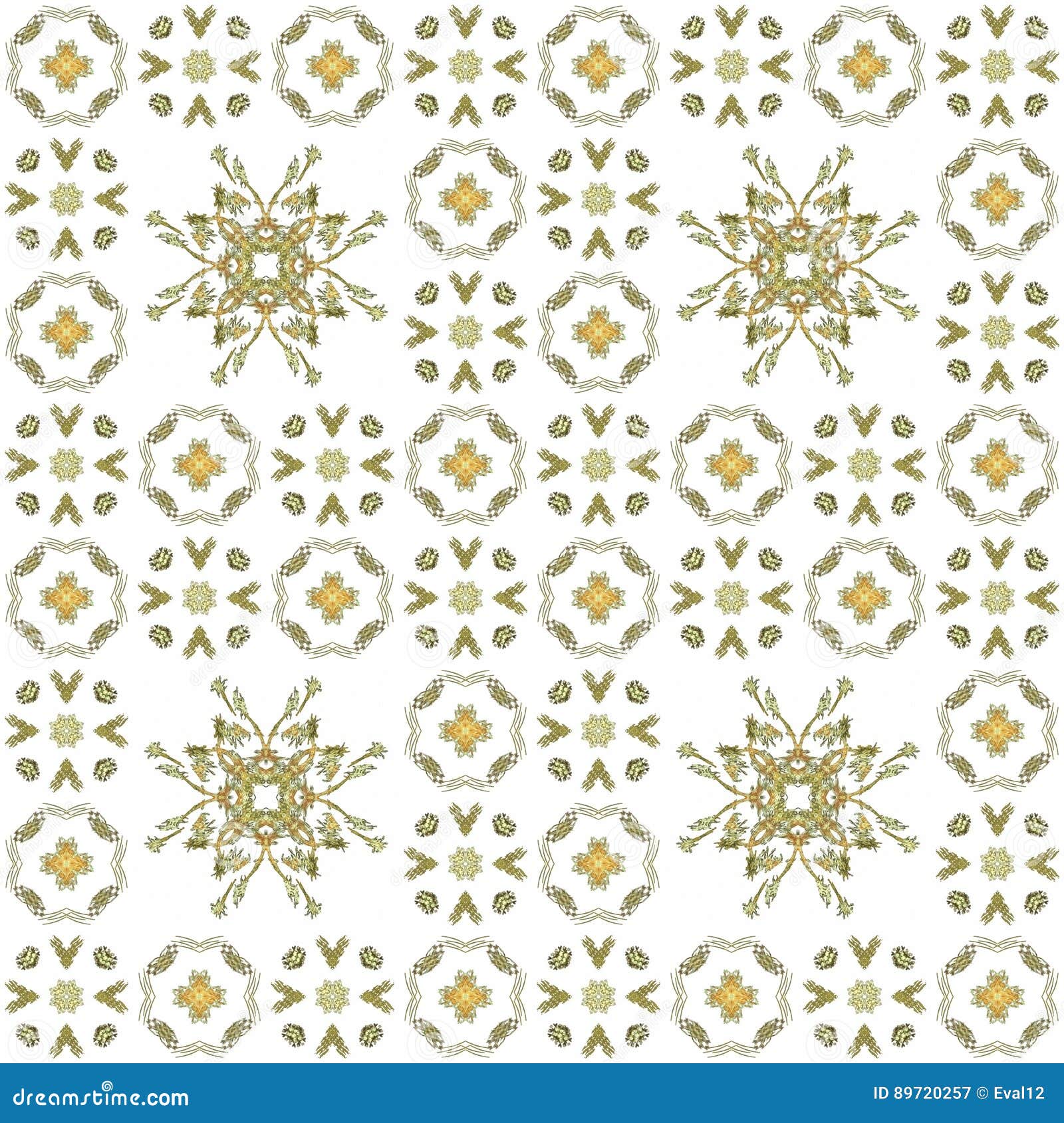 Seamless Texture with 3D Rendering Abstract Fractal Yellow Pattern ...