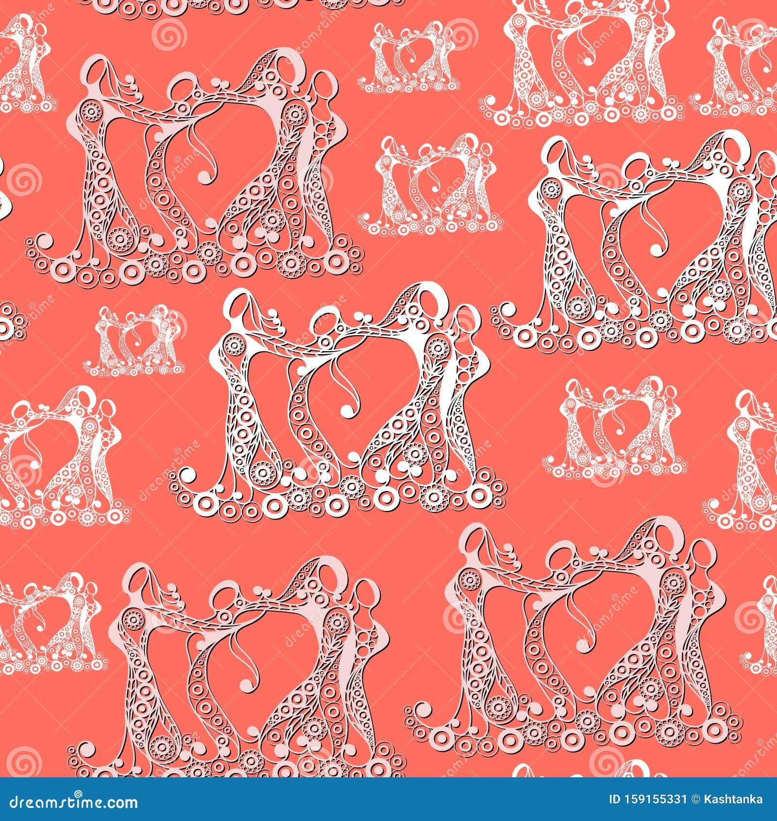 Seamless Texture with Dancing People Stock Vector - Illustration of ...