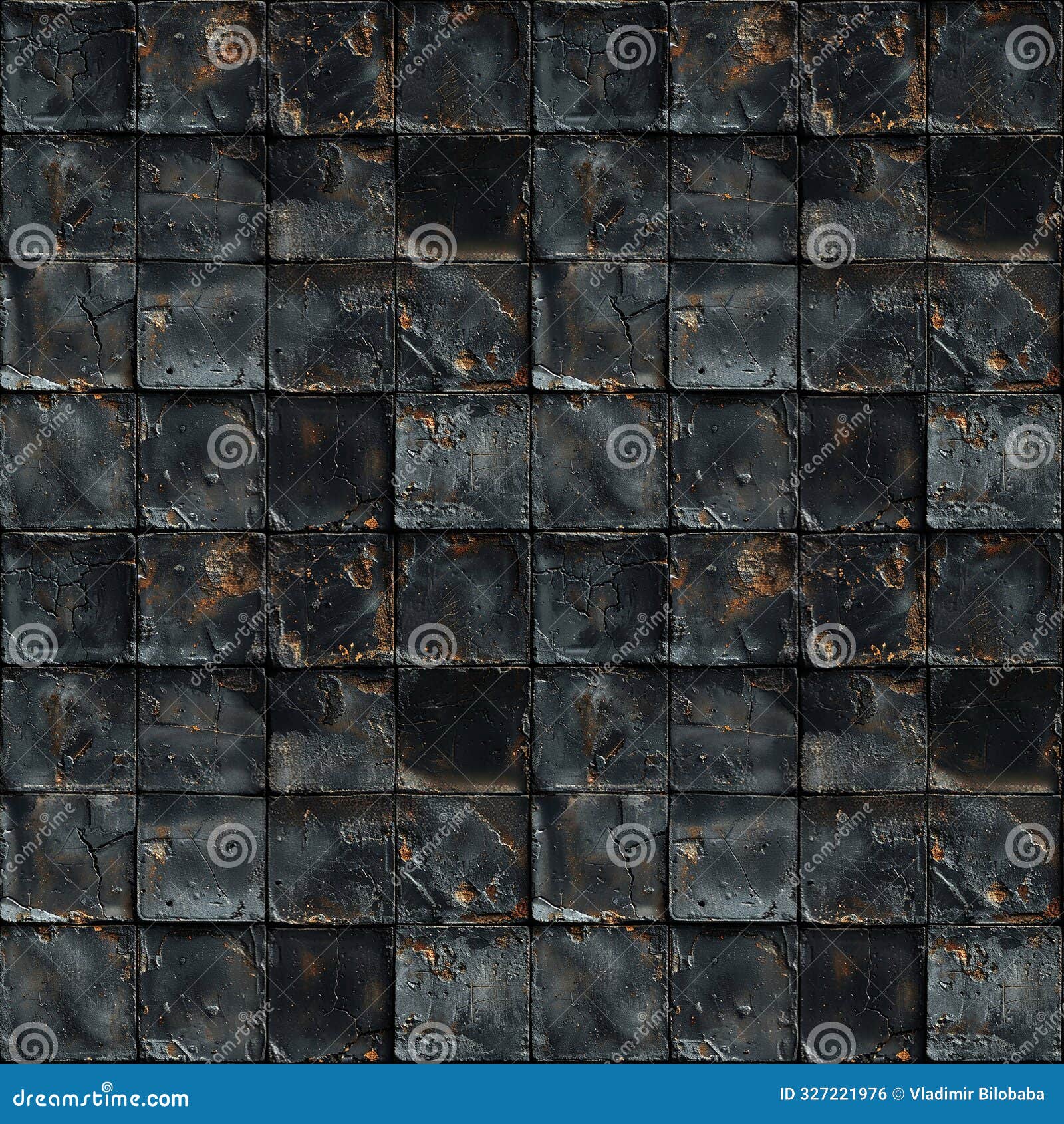 Rusted Metal Tile Wall Texture Stock Illustration - Illustration of ...