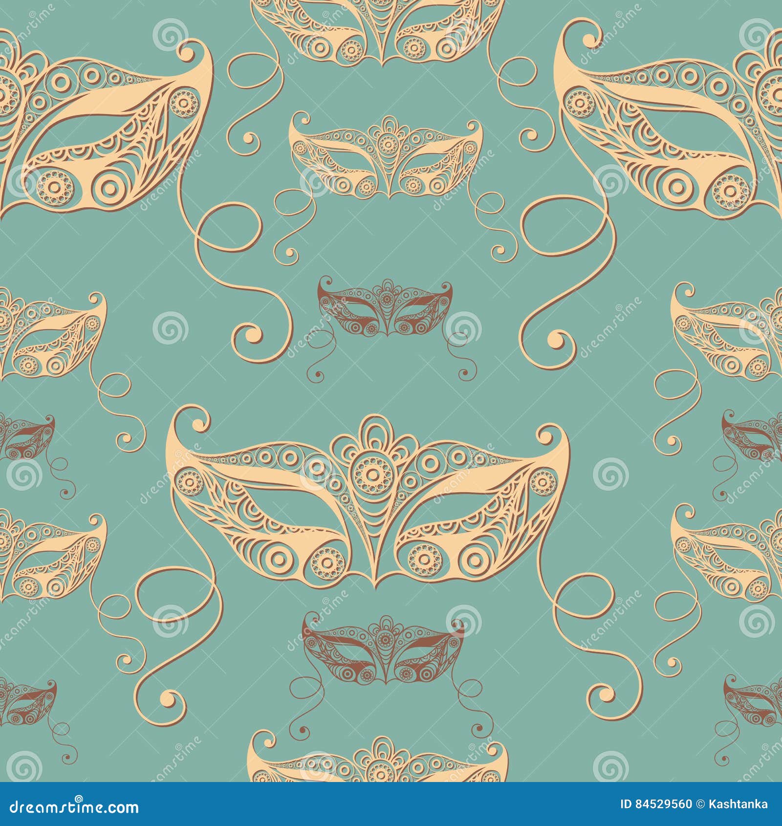 Seamless Texture with Decorative Mask 1 Stock Vector - Illustration of ...