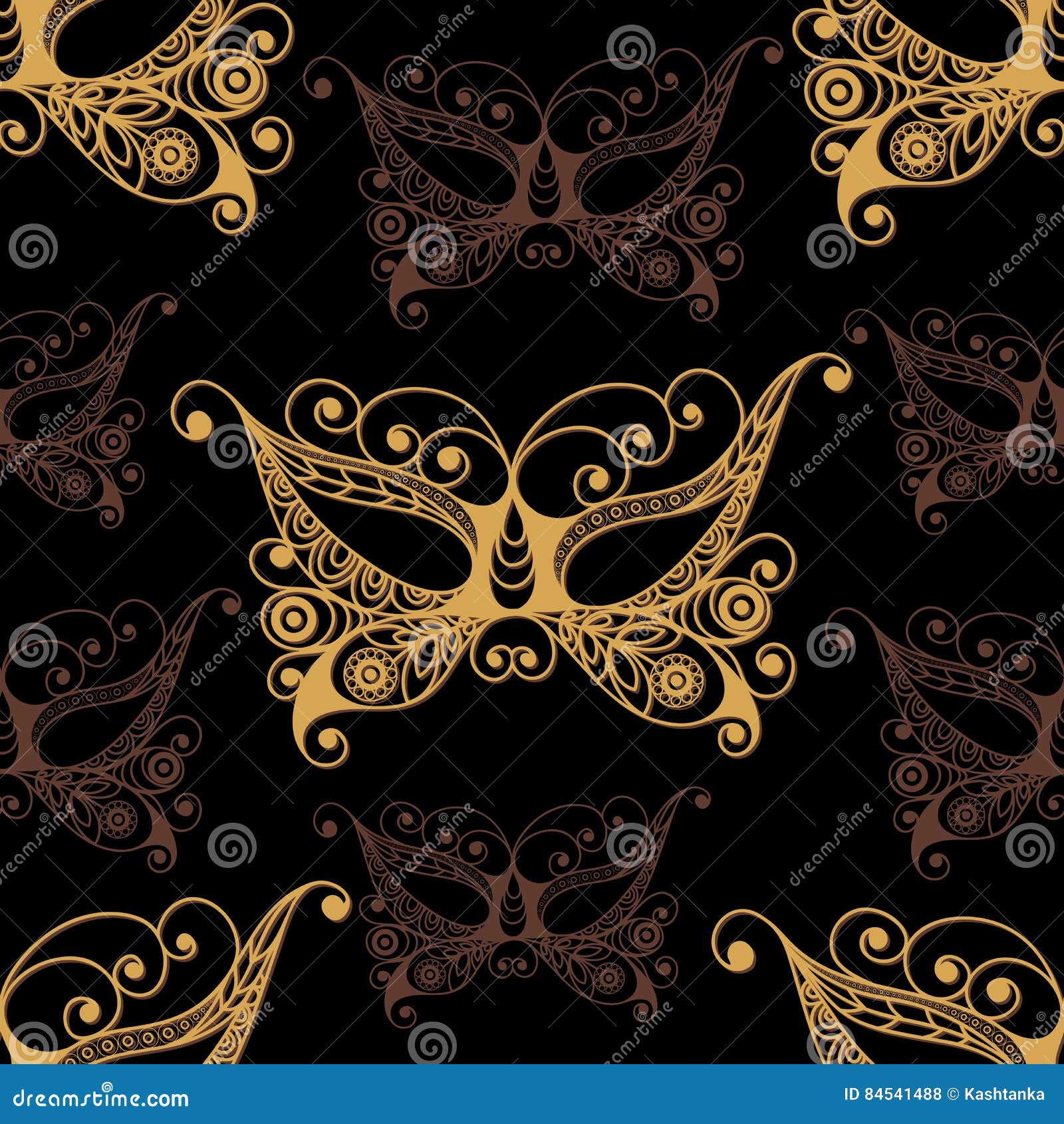 Seamless Texture with Decorative Mask 14 Stock Vector - Illustration of ...