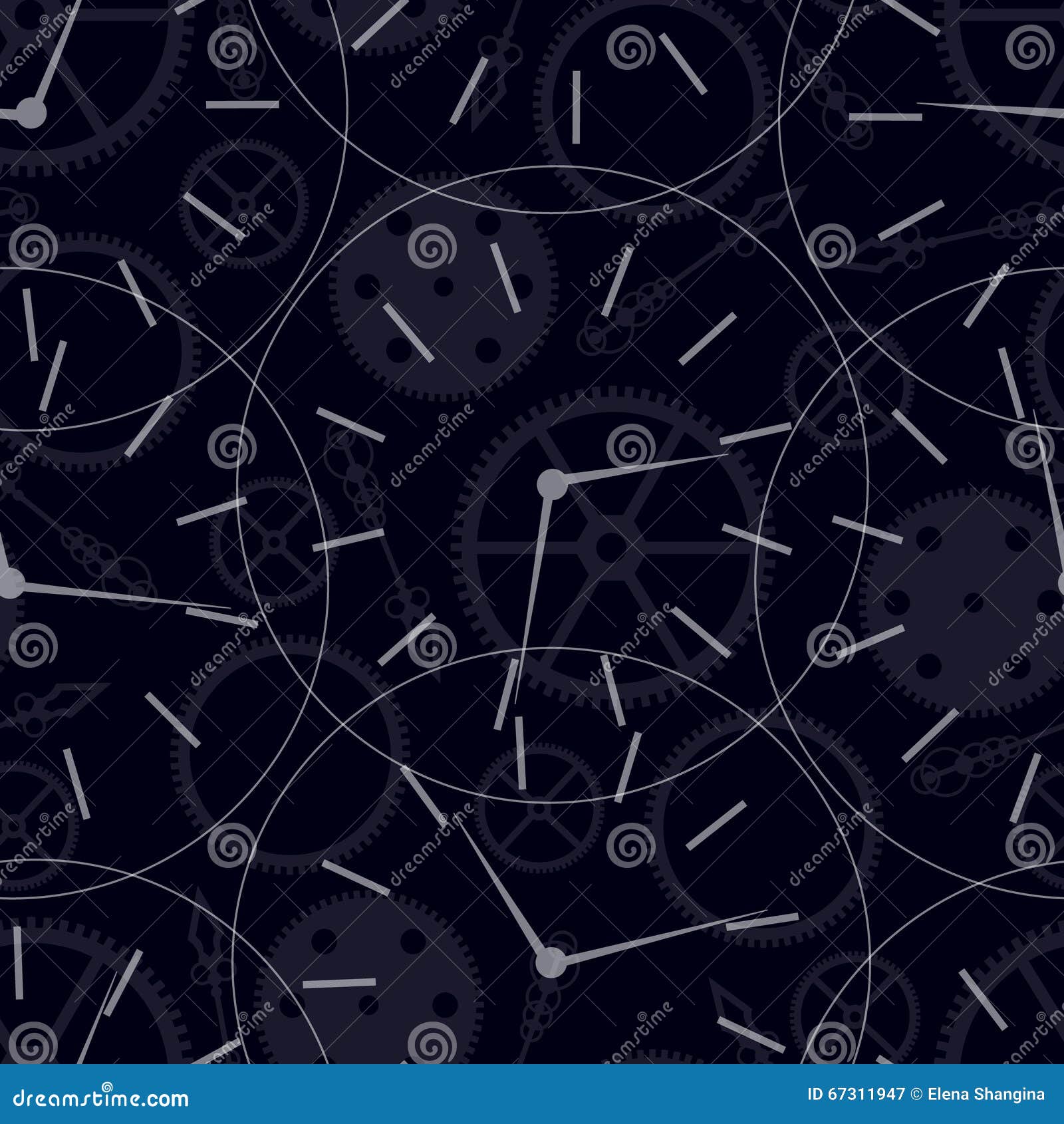 Seamless Texture, Details of Hours on a Blue Background. Stock Vector ...