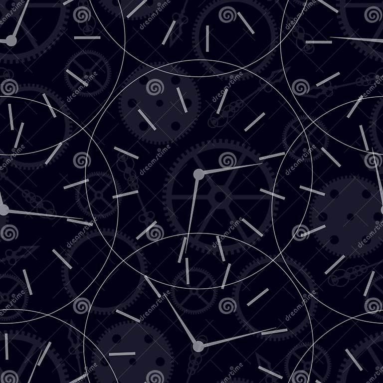 Seamless Texture, Details of Hours on a Blue Background. Stock Vector ...