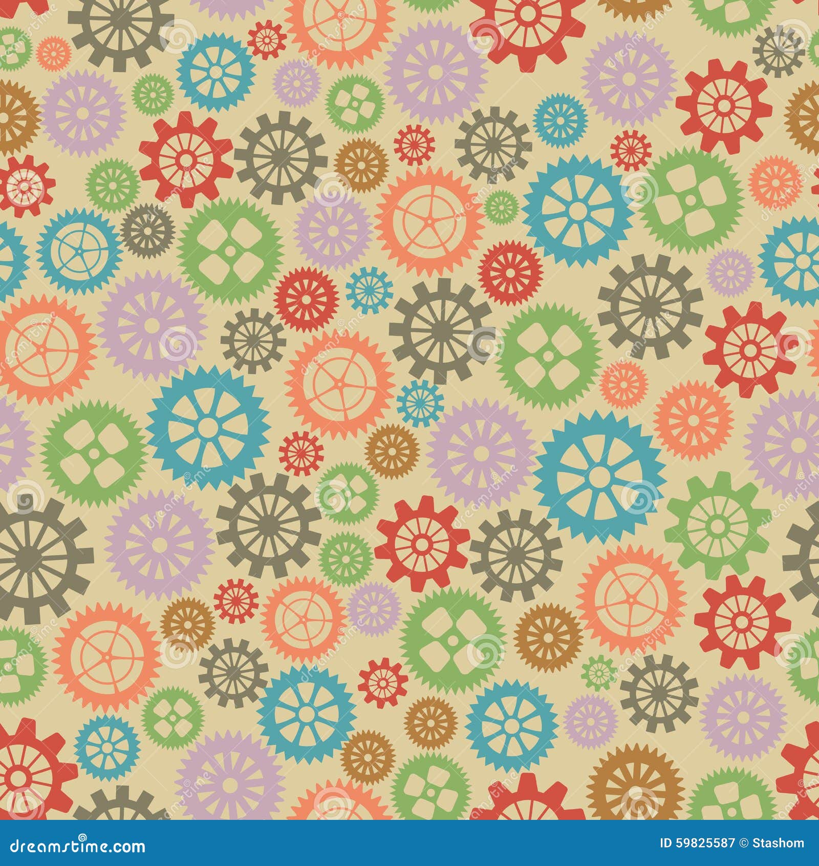 Seamless Texture or Different Gear Wheels Stock Vector - Illustration ...