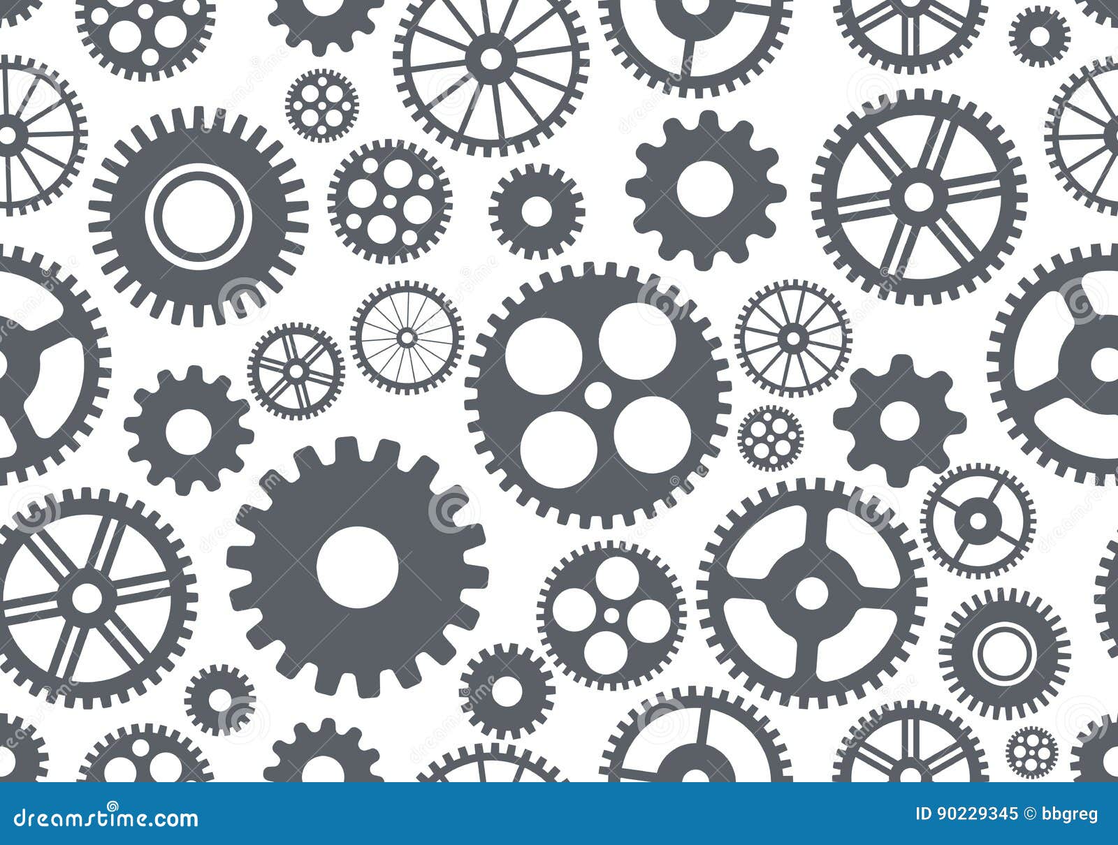 Seamless Texture or Different Gear Wheels. Vector Illustration Stock ...