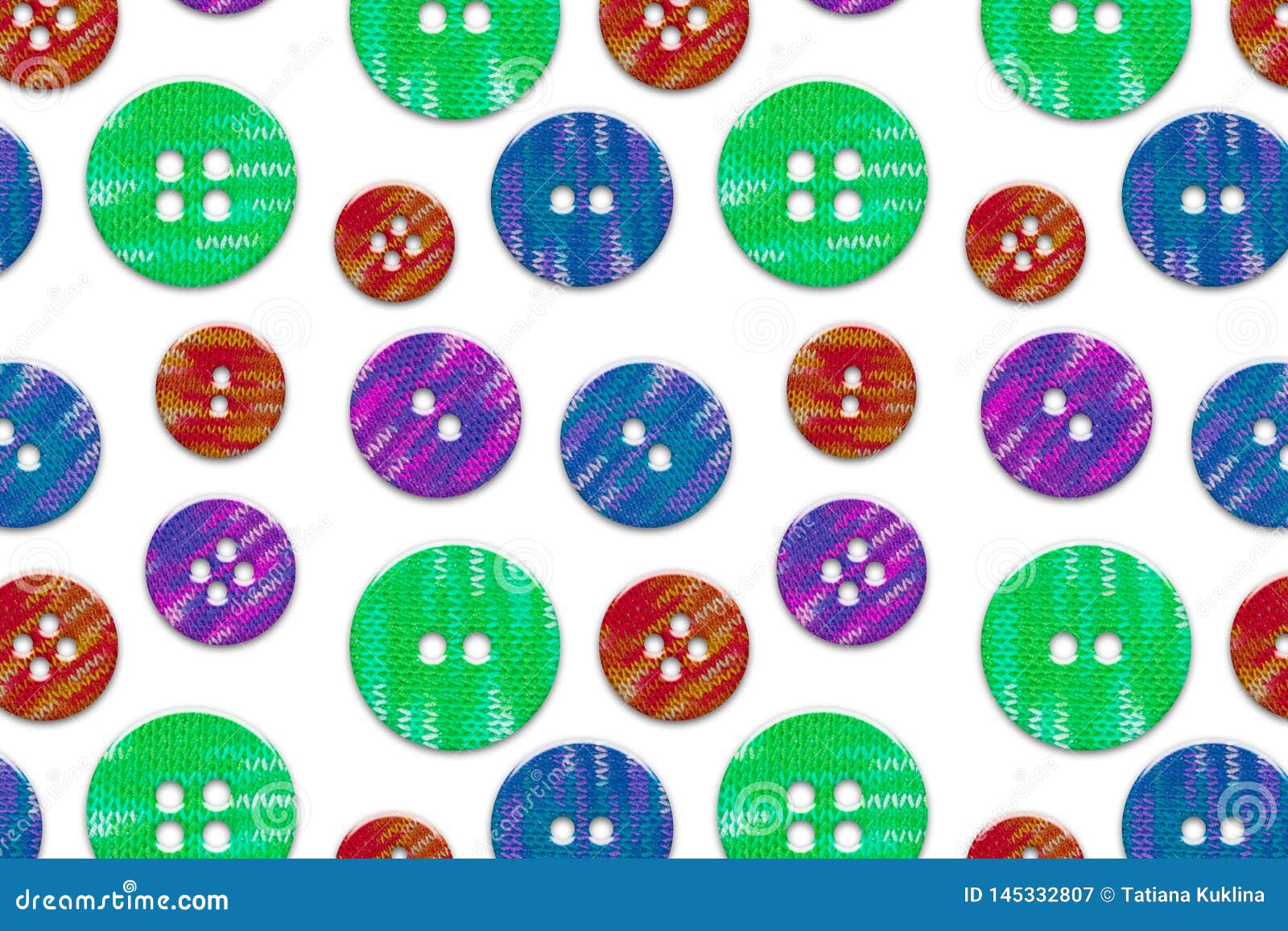 Seamless Texture Different Size Buttons of Round Shape Multi-colored ...