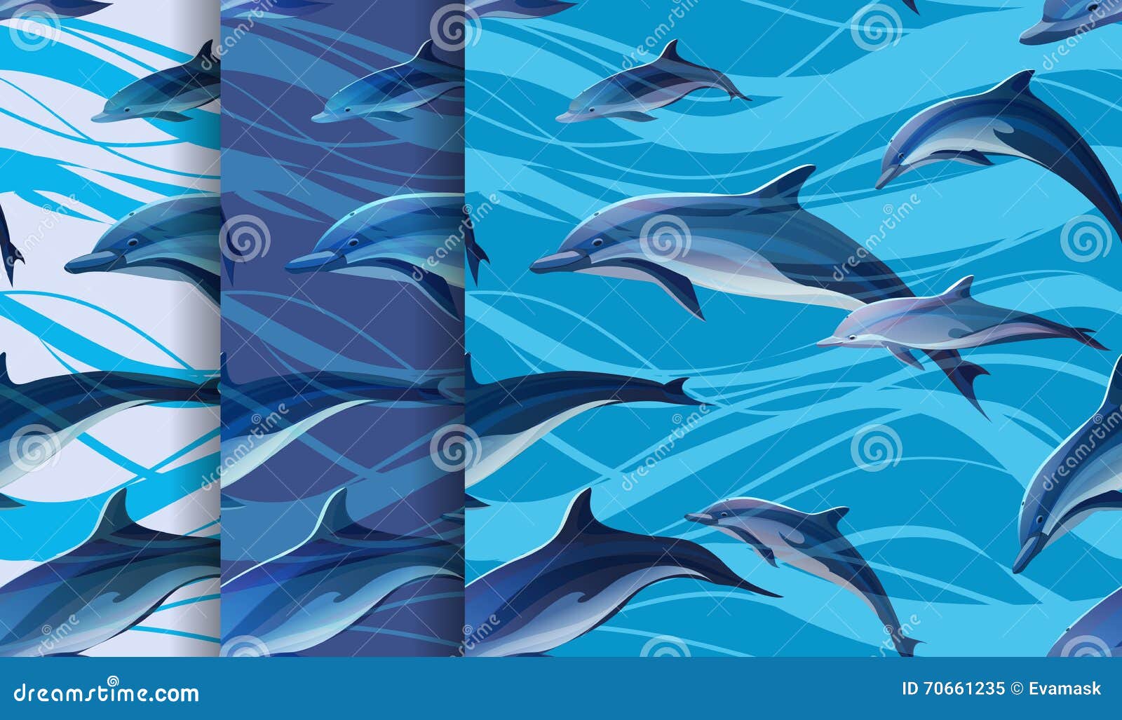 Seamless Texture with Dolphins Stock Vector - Illustration of animal ...