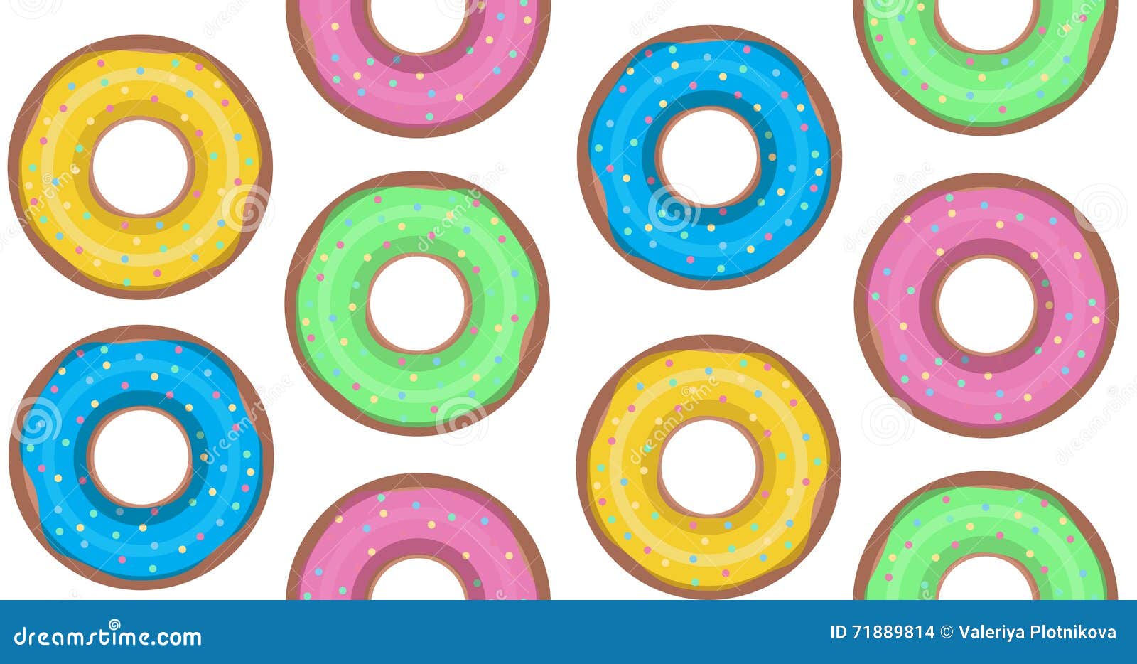 Seamless Texture with Donuts. Stock Vector - Illustration of collection ...
