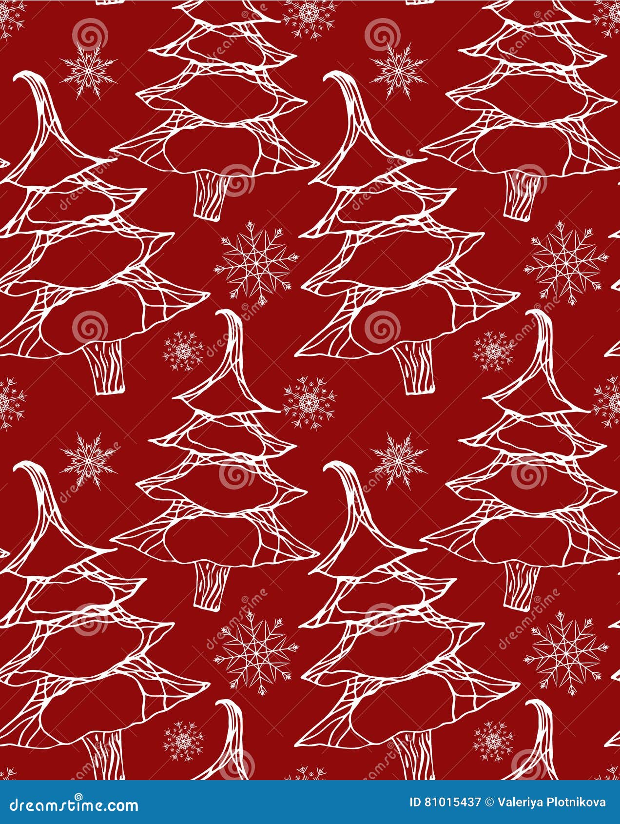 Seamless Texture with Doodle Christmas Trees. Stock Vector ...