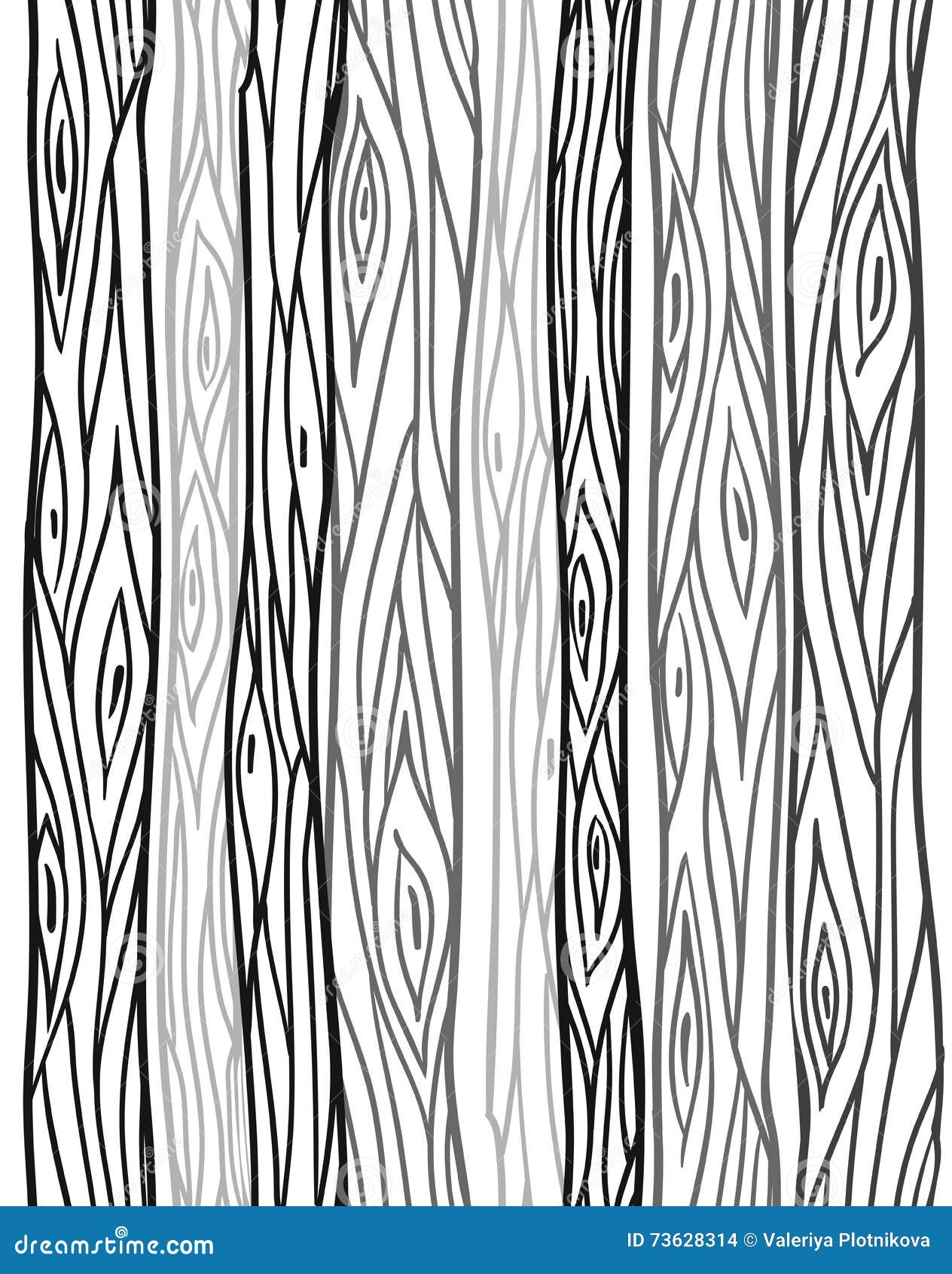 Seamless Texture With Doodle Tree Trunks. Vector Illustration ...