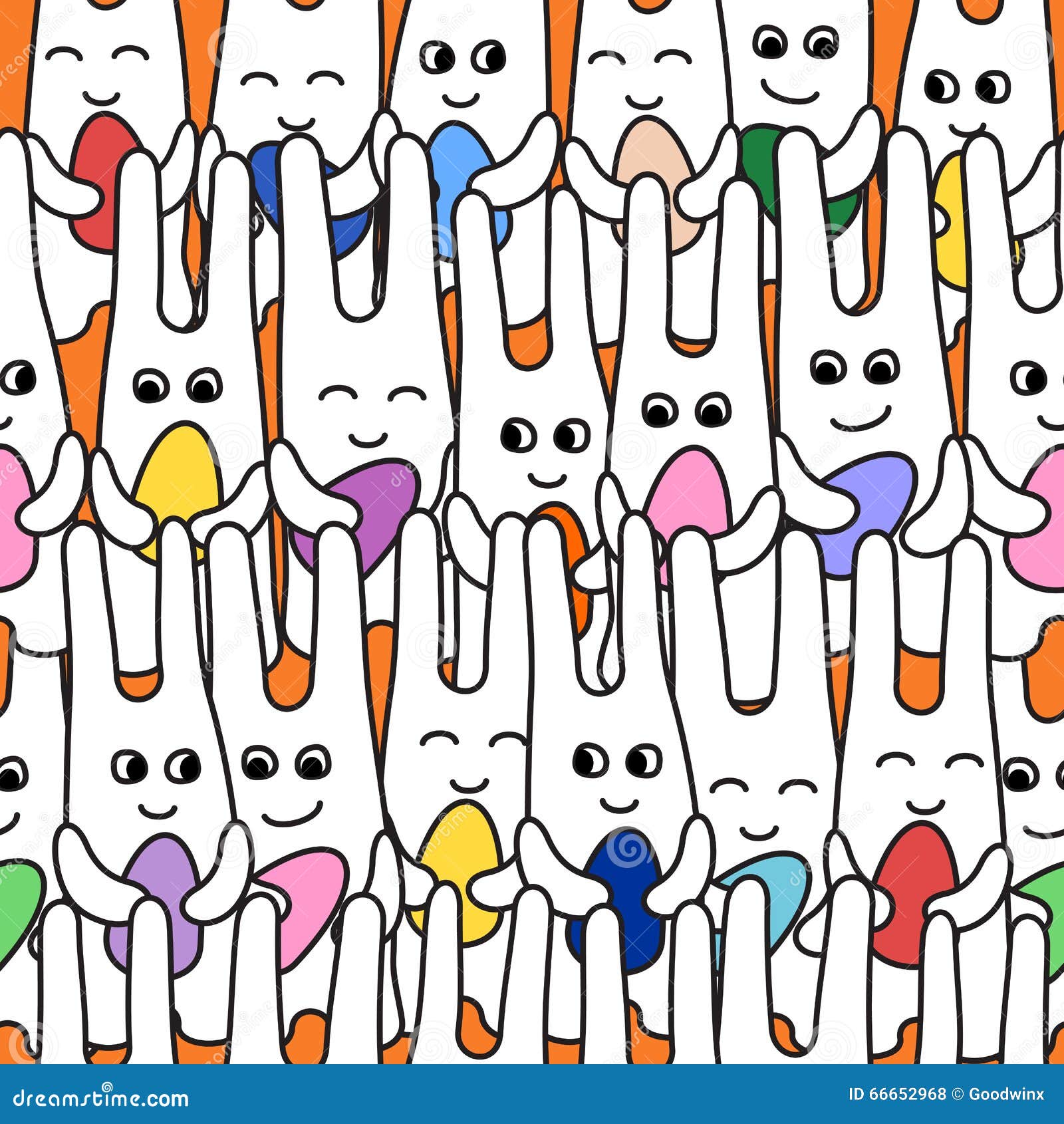 Seamless Texture Easter Bunny Colored Stock Vector - Illustration of ...