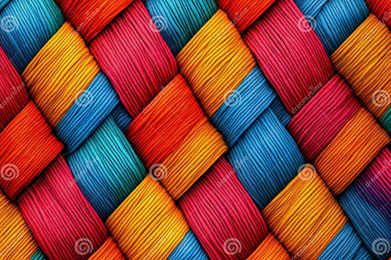 A Seamless Texture Featuring a Geometric Weaving Pattern in Vibrant ...