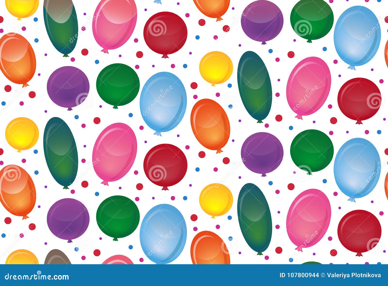 Seamless Texture With Festive Balloons On A White Background. Stock ...