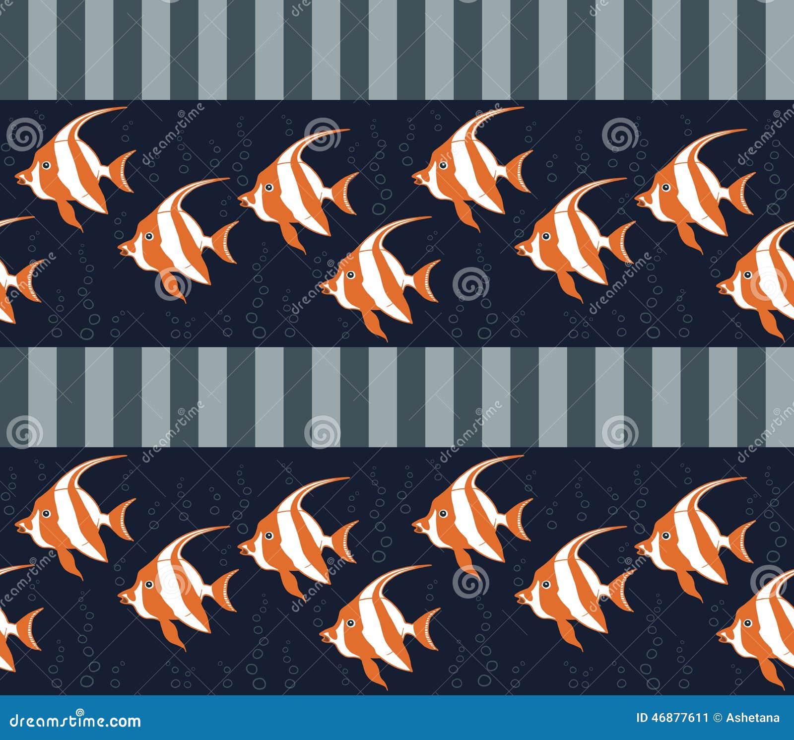 Seamless Texture with Fishes. Stock Vector - Illustration of drawn ...