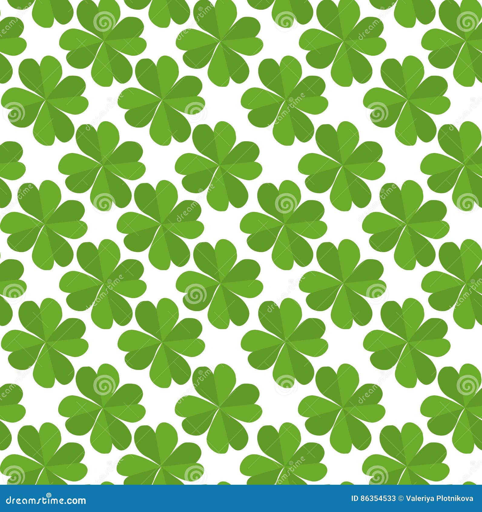 Seamless Texture with Flat Lucky Four-leaf Clover Stock Vector ...
