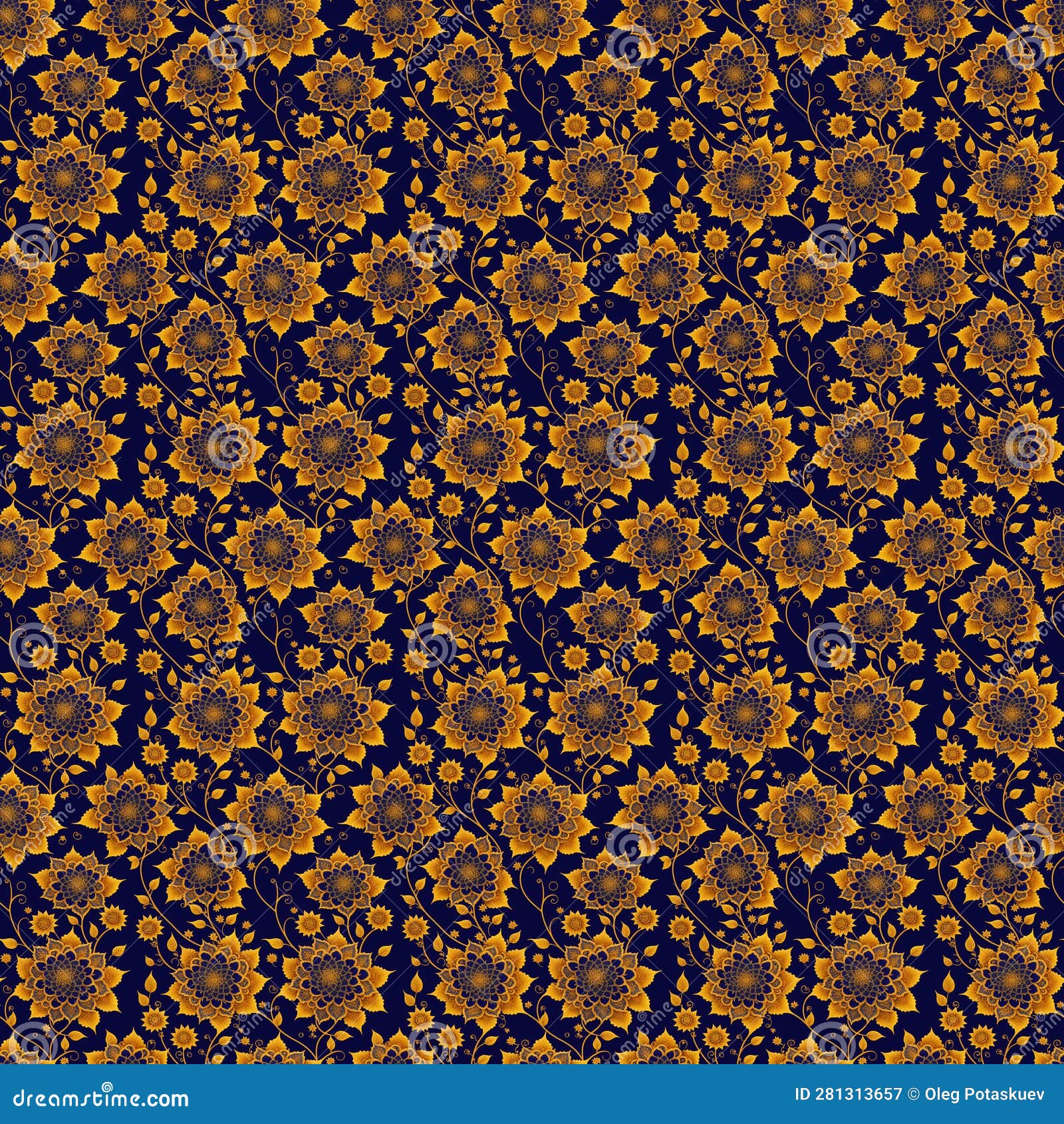 Seamless Texture Floral Pattern in Arabic and Indian Style Stock ...