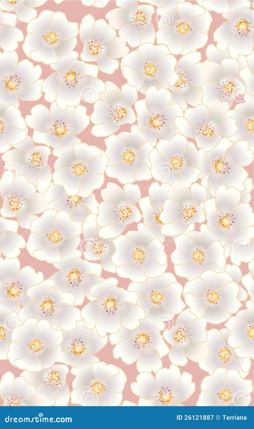 Seamless Texture with Flowers Stock Vector - Illustration of decorative ...