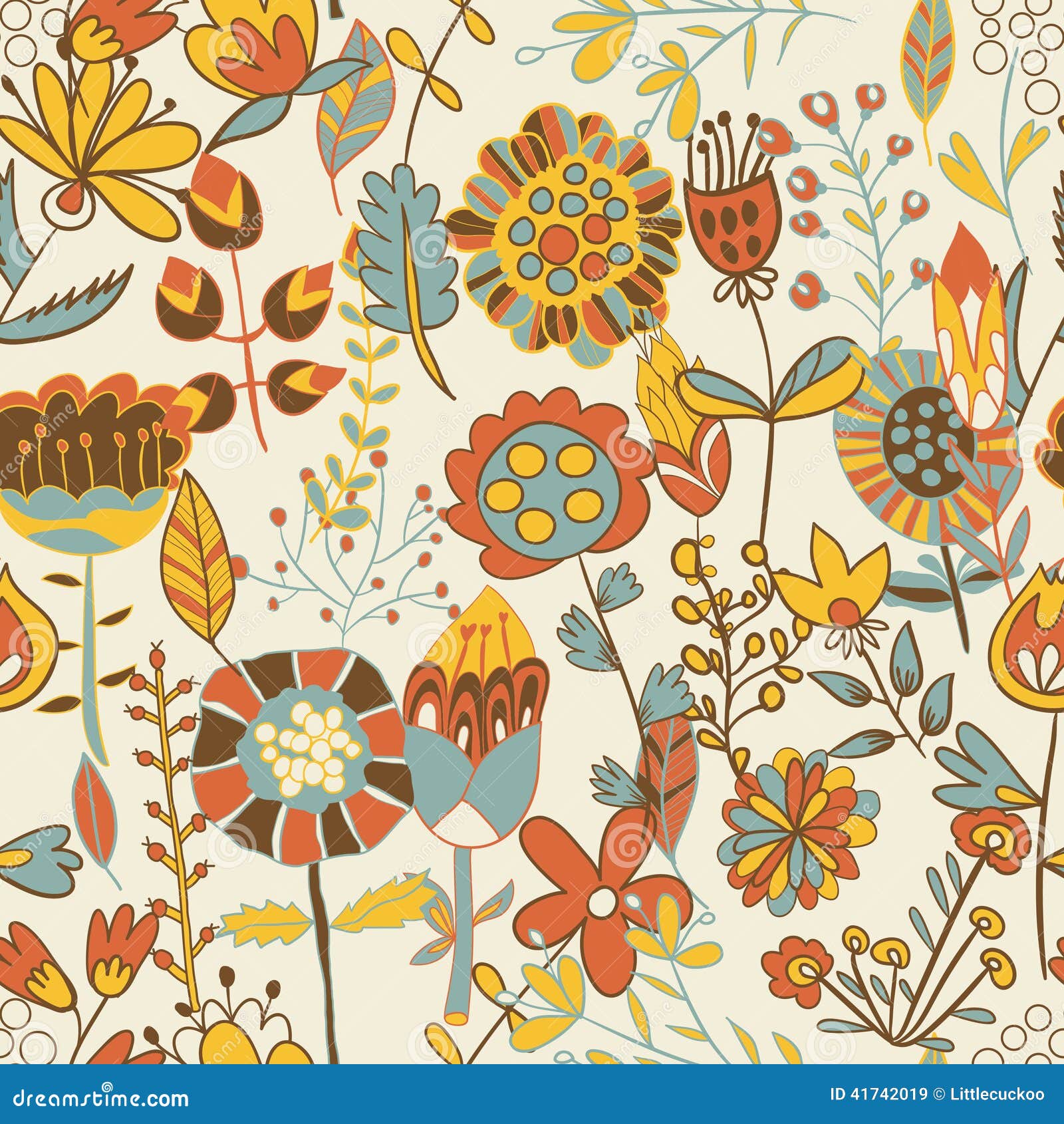 Seamless Texture with Flowers Stock Illustration - Illustration of curl ...