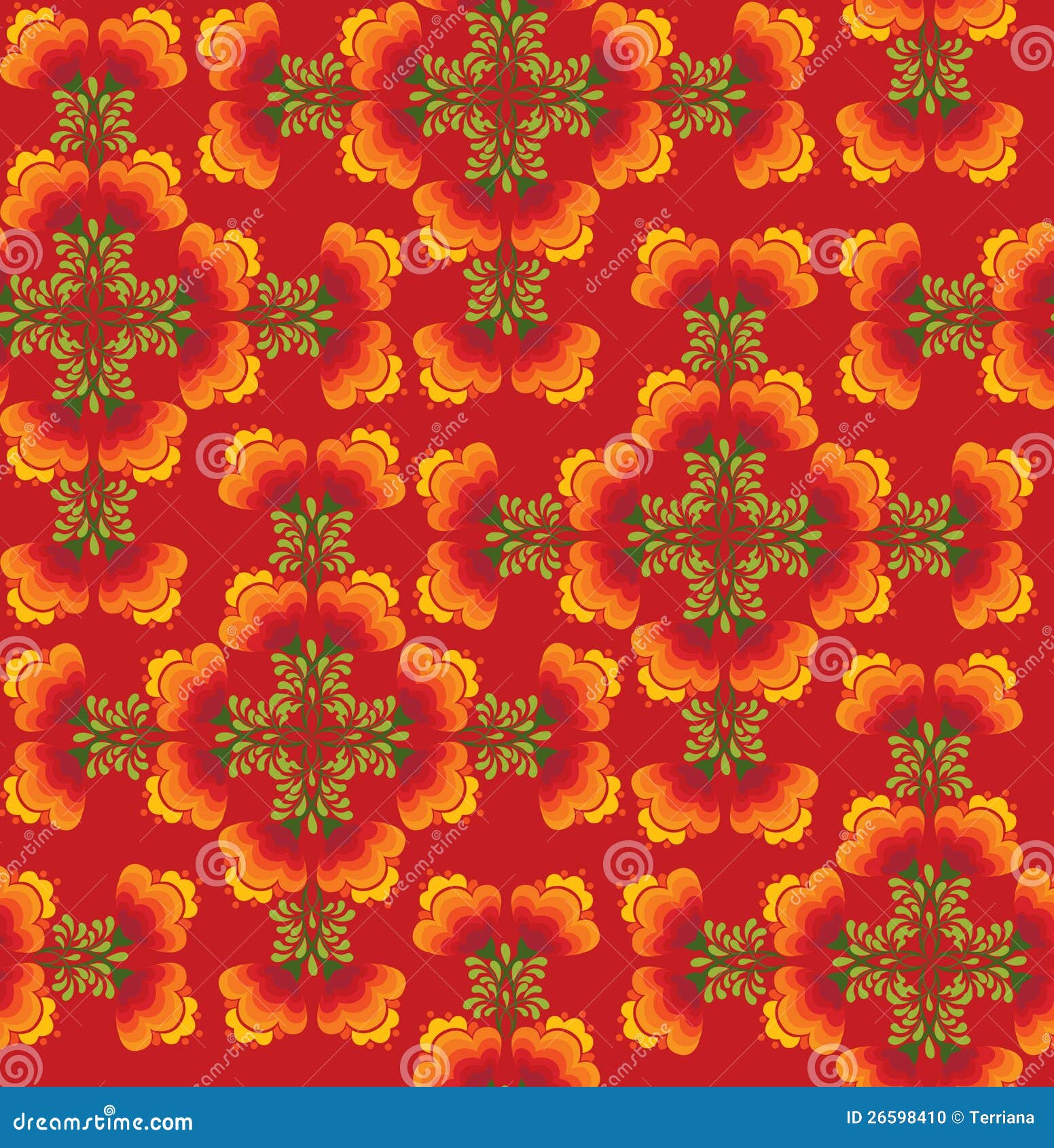 Seamless Texture Flowers in Russian Style Stock Vector - Illustration ...