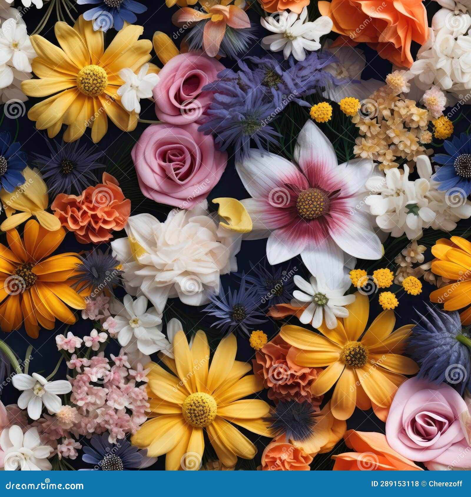 Seamless Texture of Flowers Stock Photo - Image of pasture ...