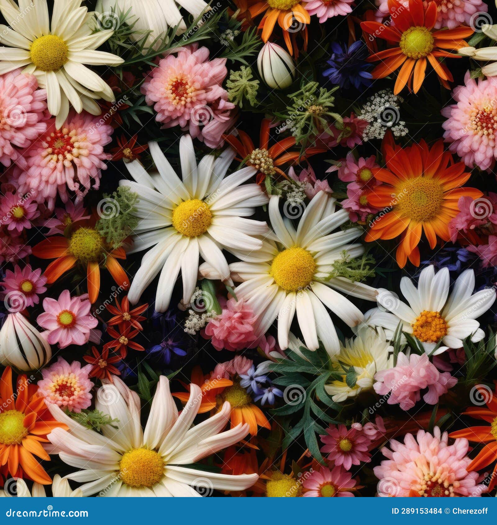 Seamless Texture of Flowers Stock Photo - Image of wallpaper, land ...