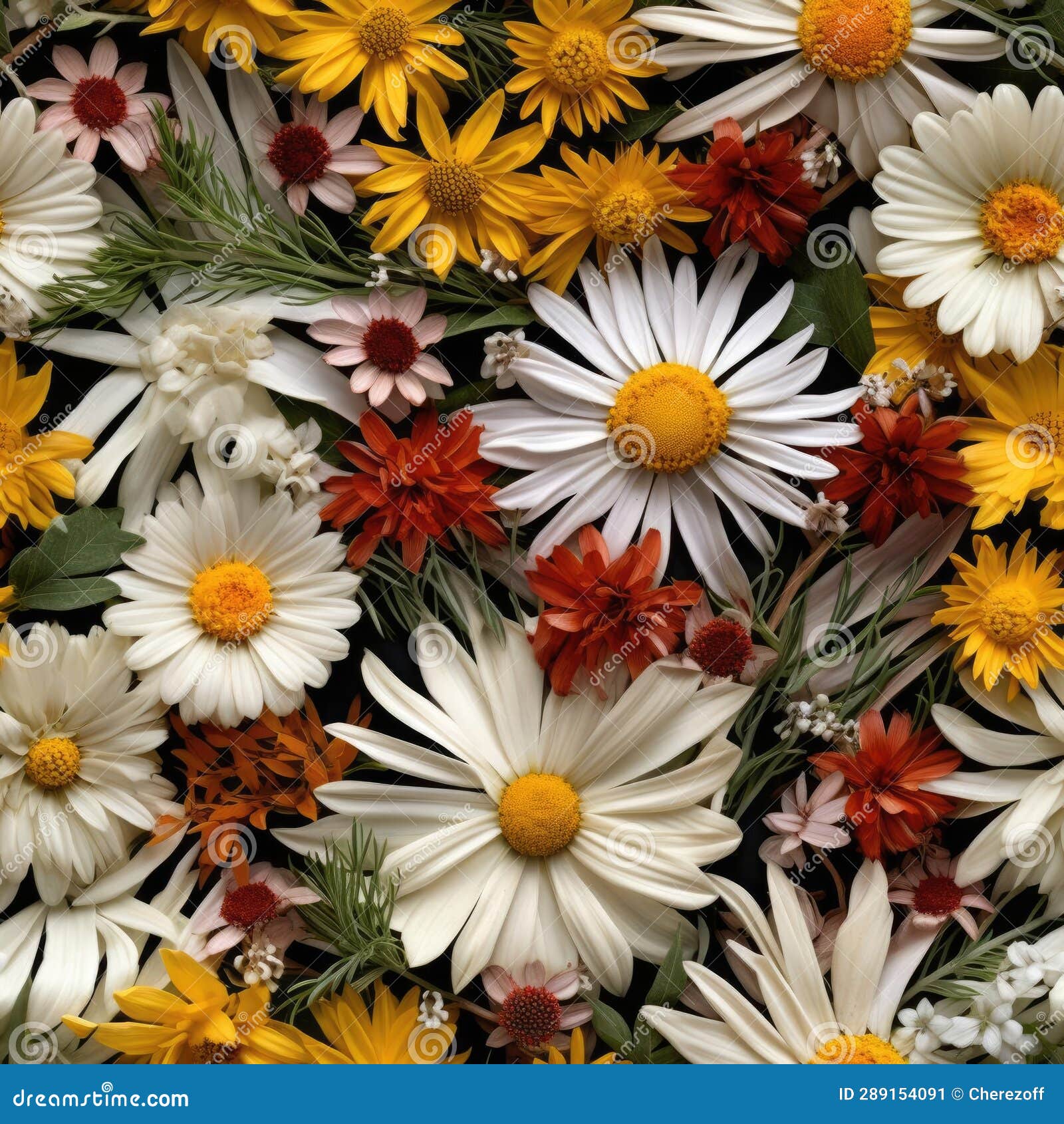 Seamless Texture of Flowers Stock Image - Image of closeup, meadow ...