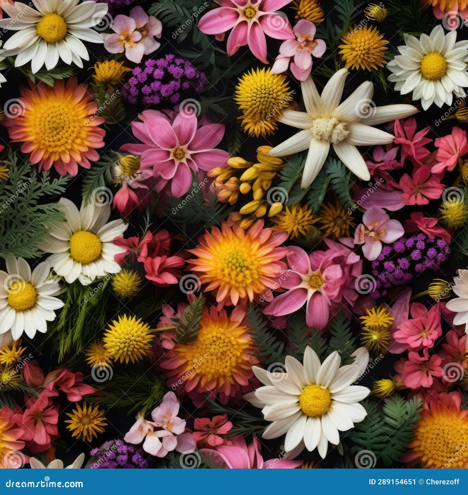 Seamless Texture of Flowers Stock Illustration - Illustration of floral ...