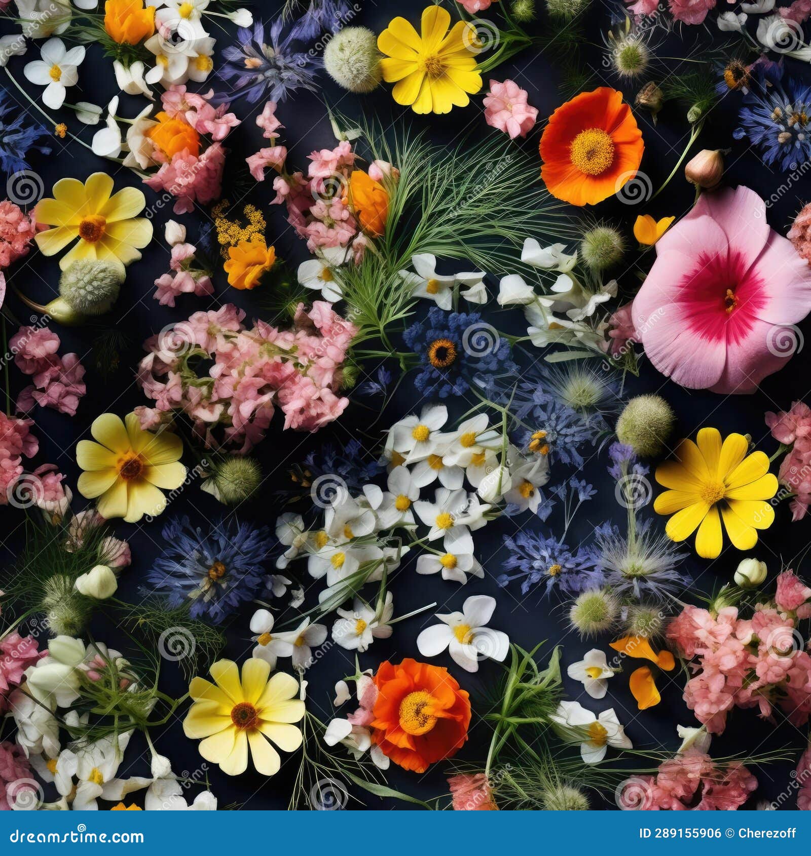 Seamless Texture of Flowers Stock Illustration - Illustration of ...