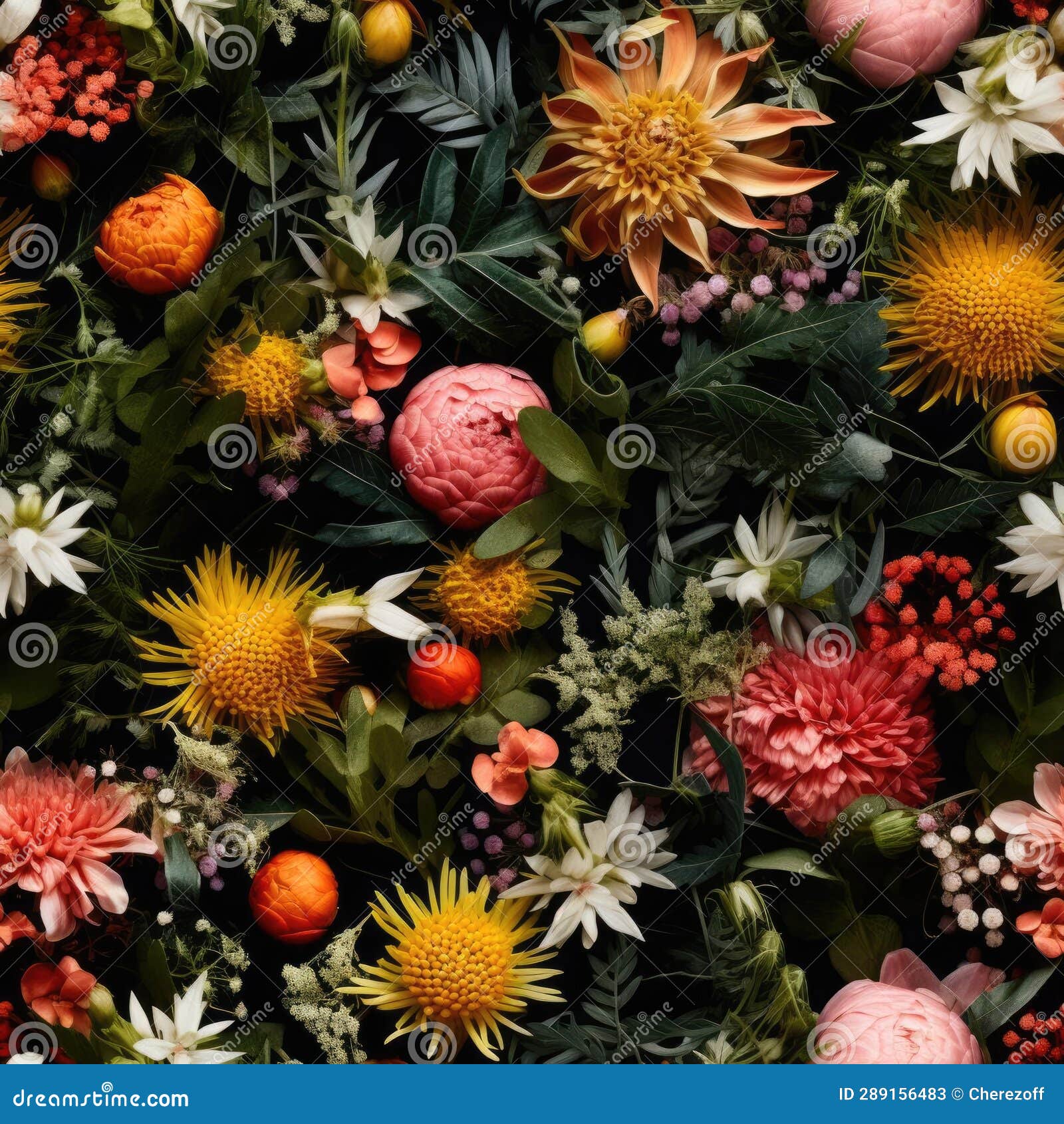 Seamless Texture of Flowers Stock Image - Image of grass, closeup ...