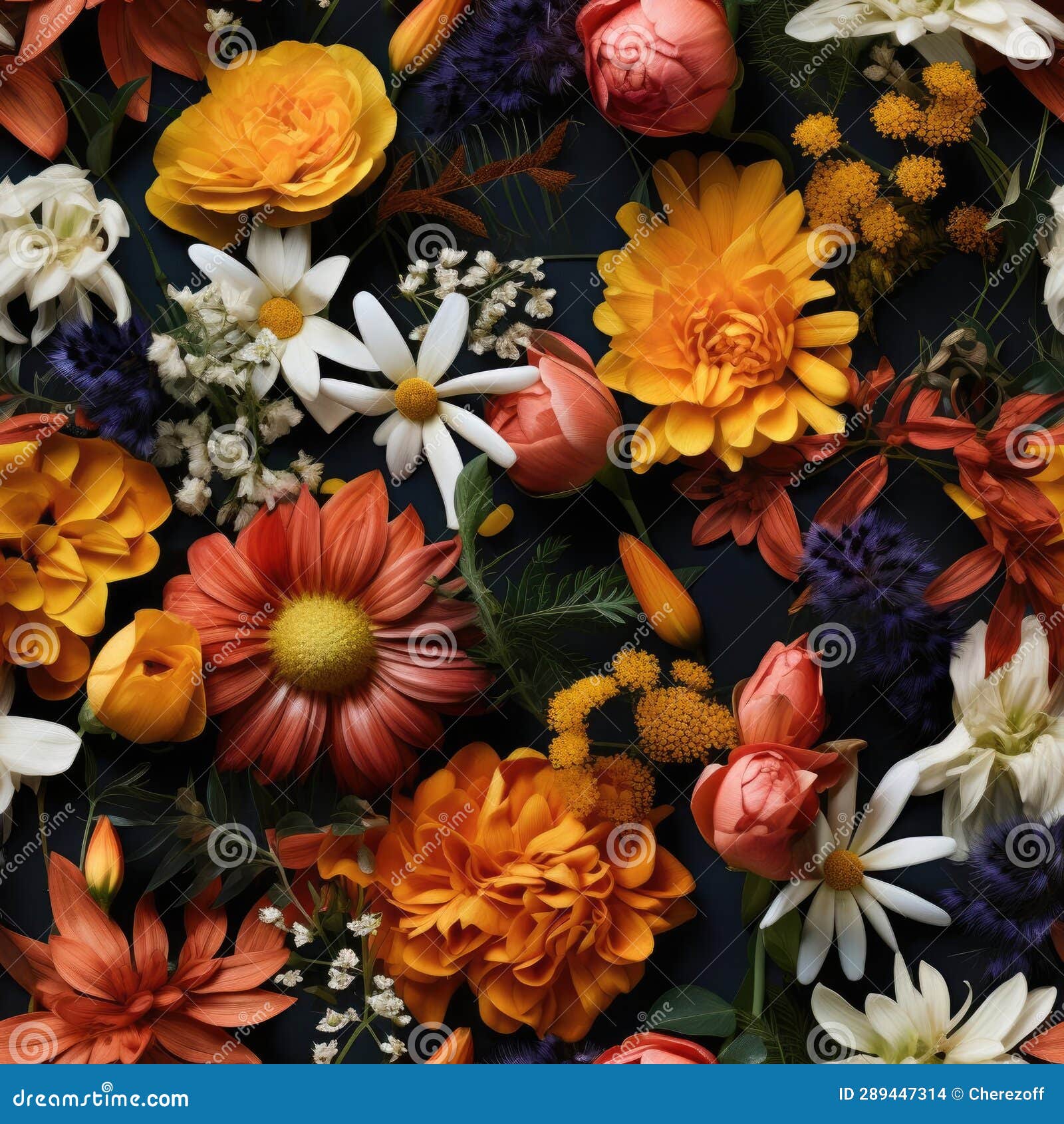 Seamless Texture of Flowers Stock Photo - Image of texture, wallpaper ...