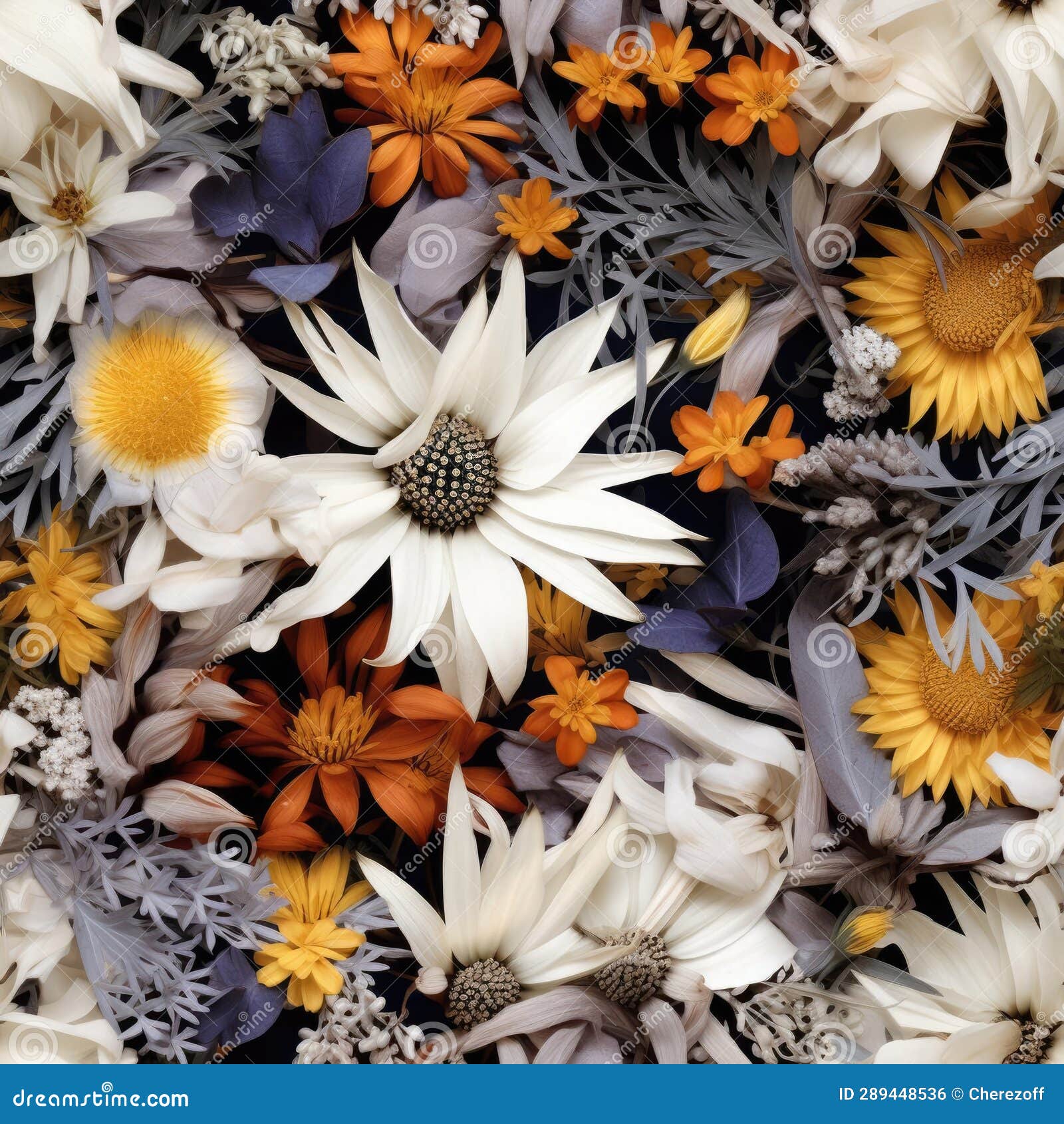 Seamless Texture of Flowers Stock Photo - Image of meadow, green: 289448536