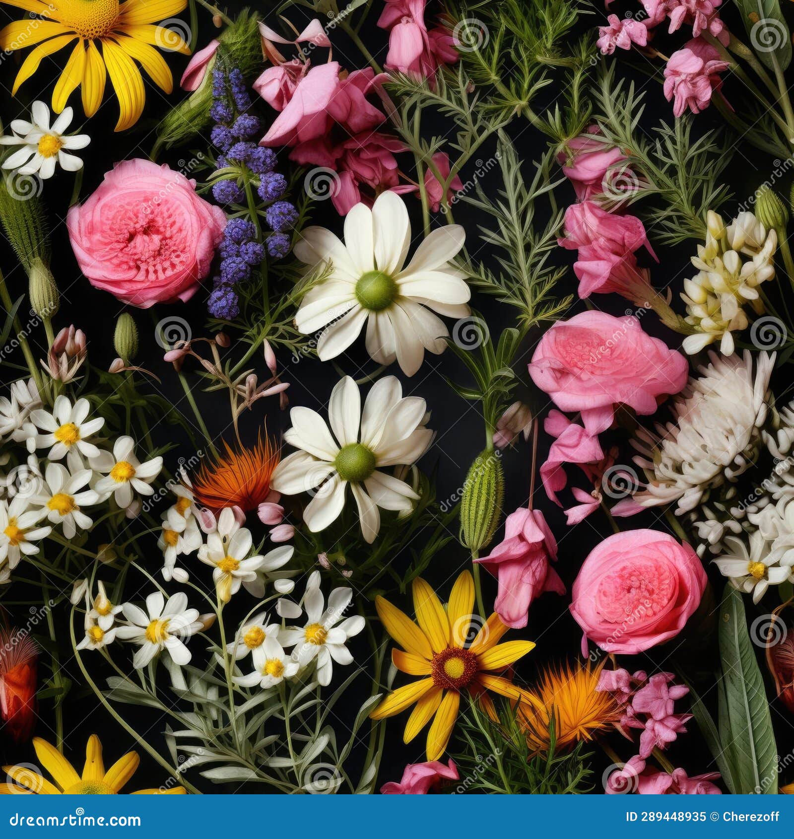 Seamless Texture of Flowers Stock Image - Image of pattern, natural ...