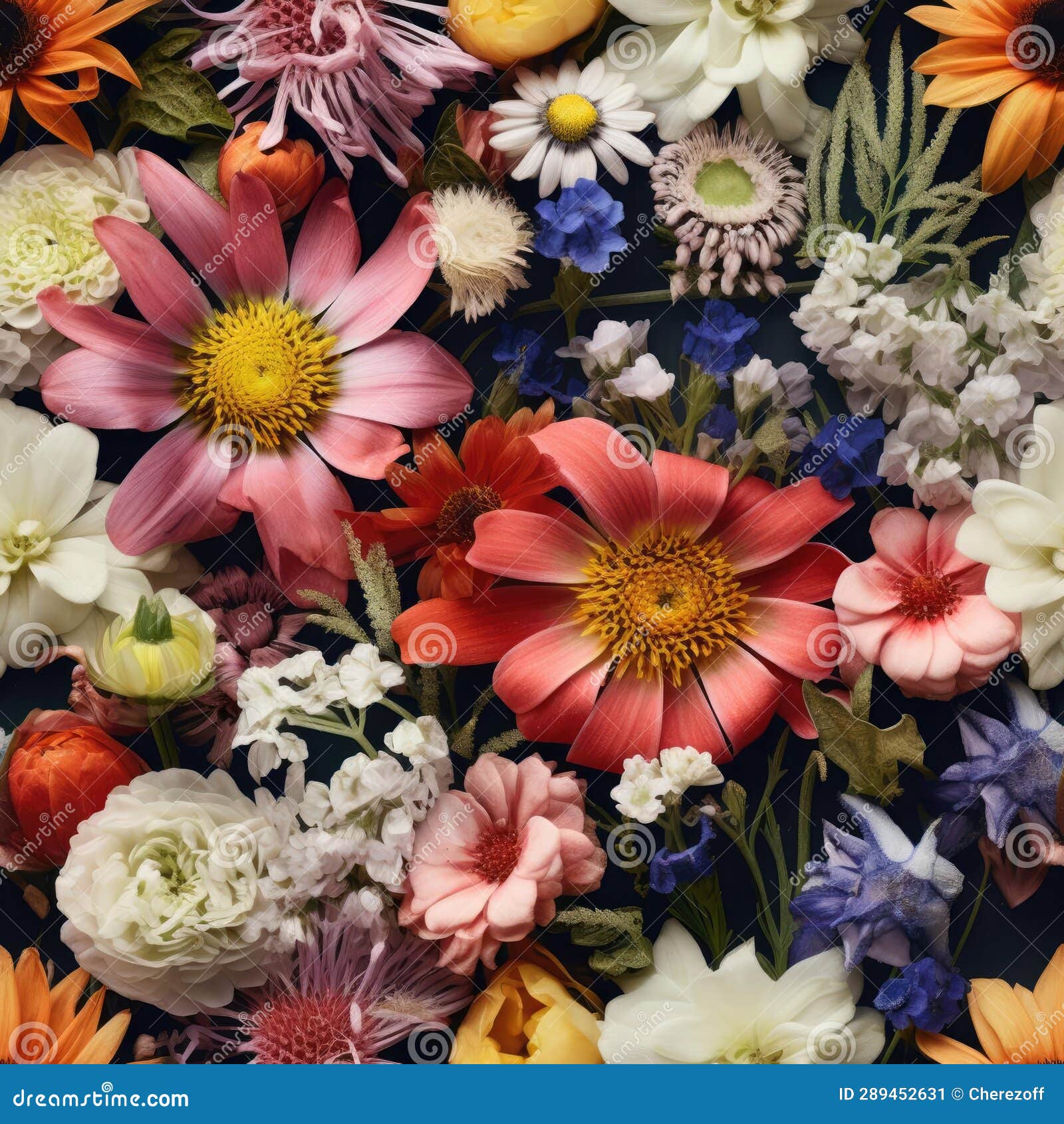 Seamless Texture of Flowers Stock Image - Image of season, spring ...