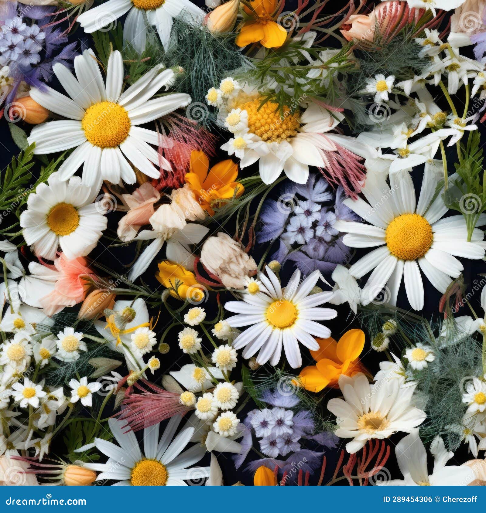 Seamless Texture of Flowers Stock Photo - Image of farm, garden: 289454306