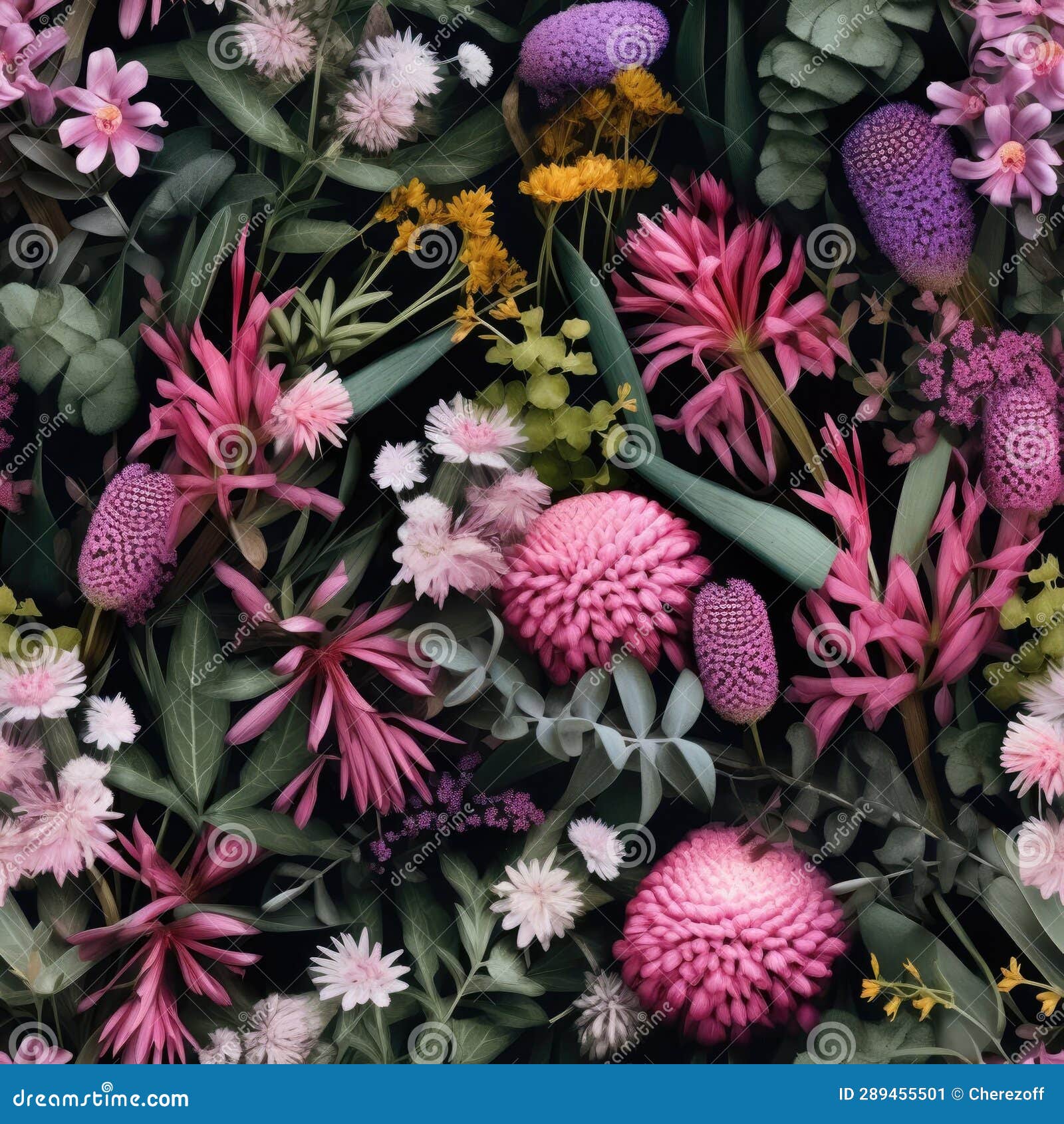 Seamless Texture of Flowers Stock Image - Image of background, nature ...