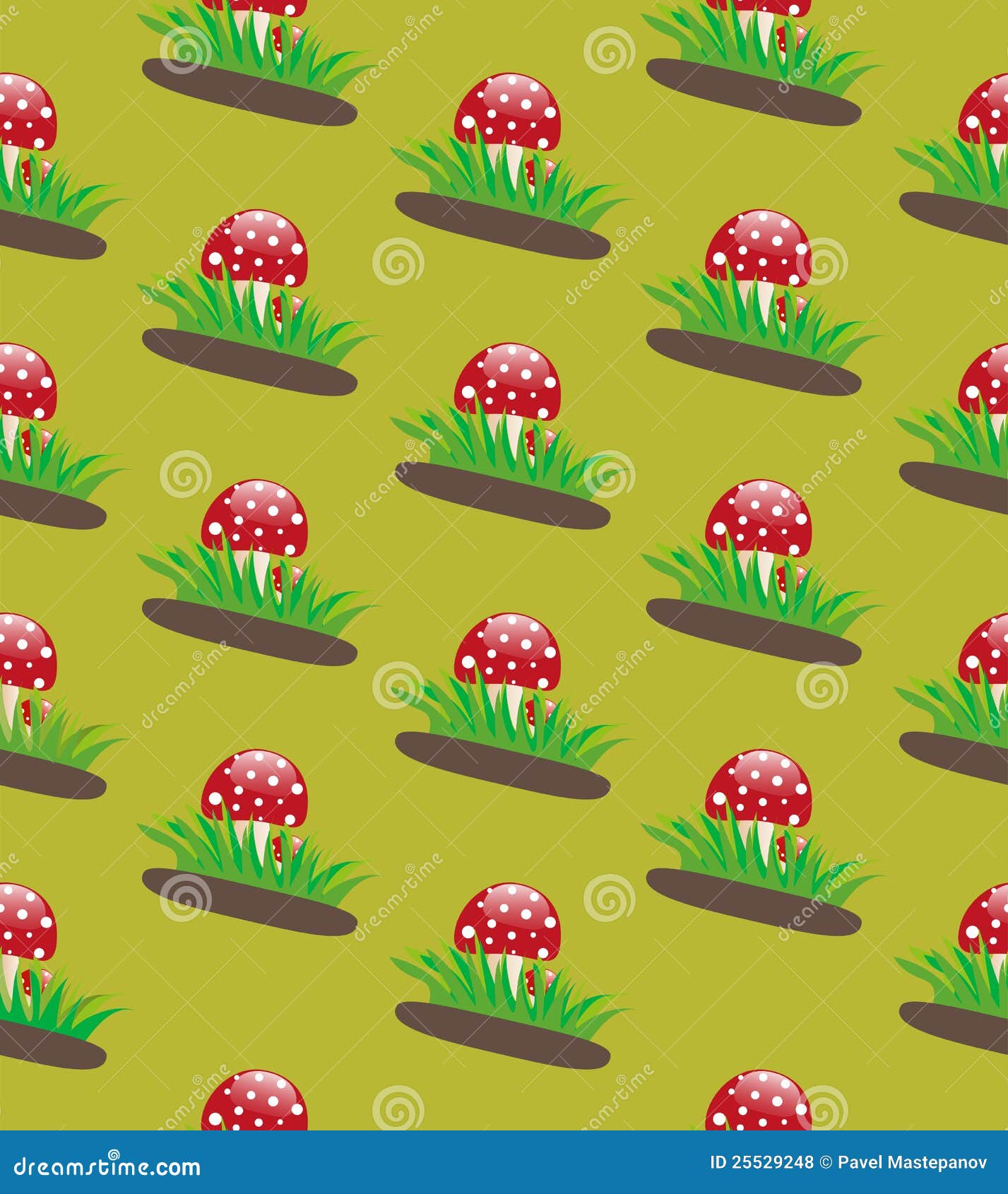 Seamless Texture.fly Agaric Stock Vector - Illustration of grass ...