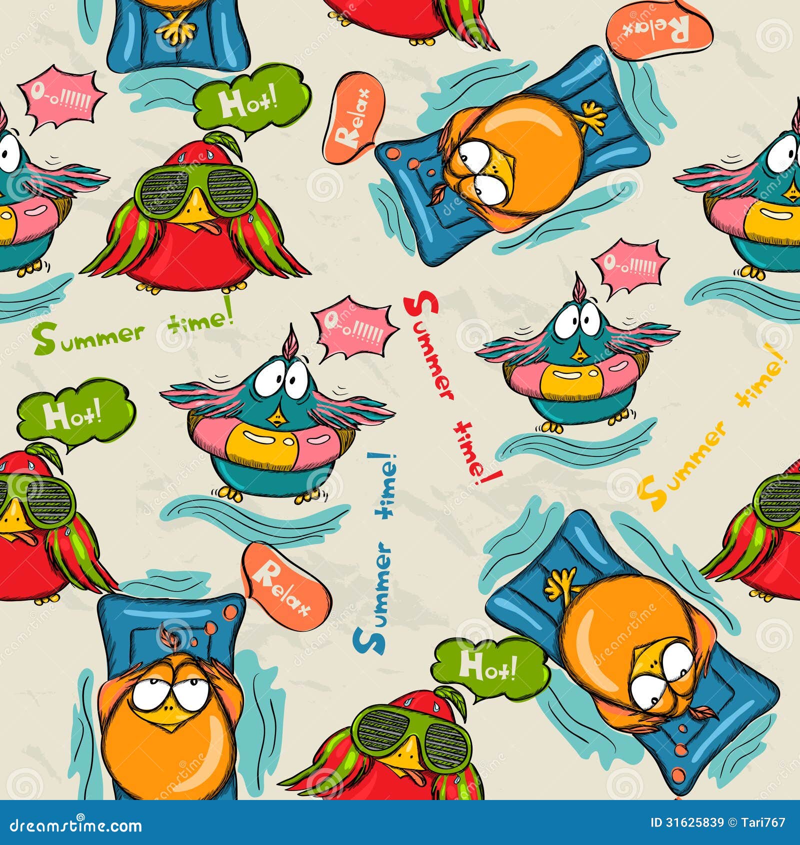 Seamless Texture with Funny Birds. Stock Vector - Illustration of humor ...