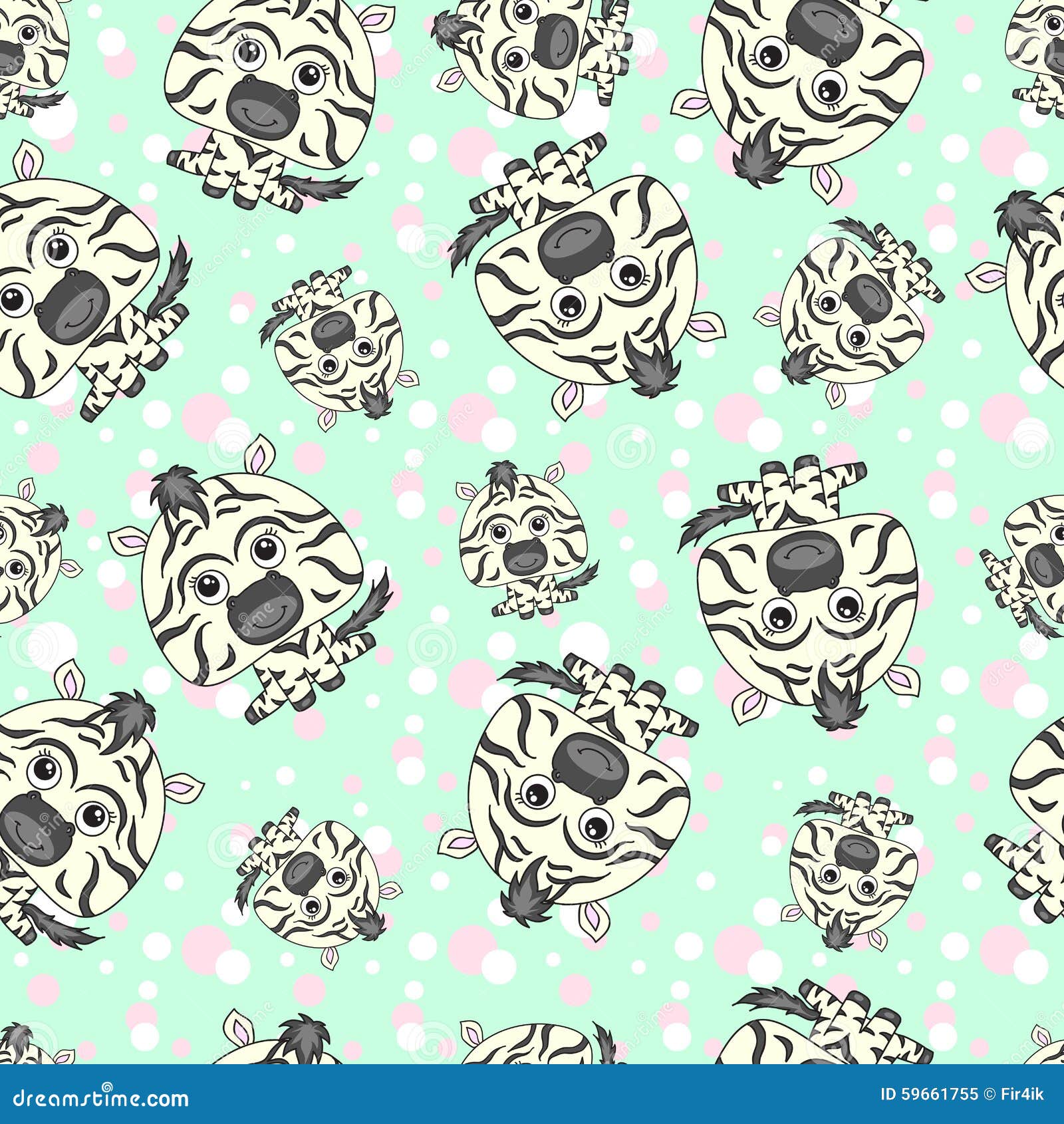 Seamless Texture With Funny Cartoon Zebra. | CartoonDealer.com #59661755